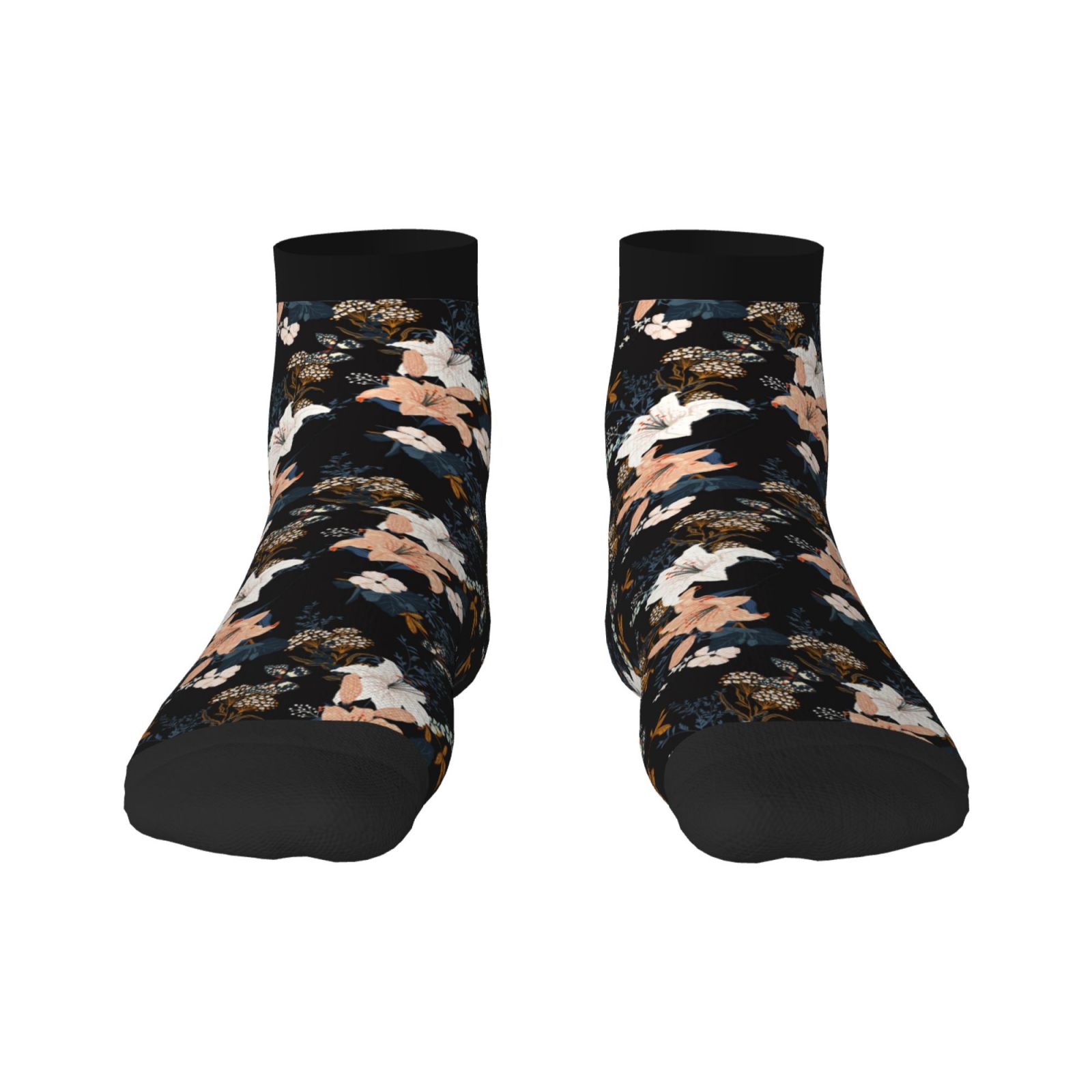 Salouo Lilies Flowers Pattern Unisex Middle Tube Socks,Middle-Finger ...