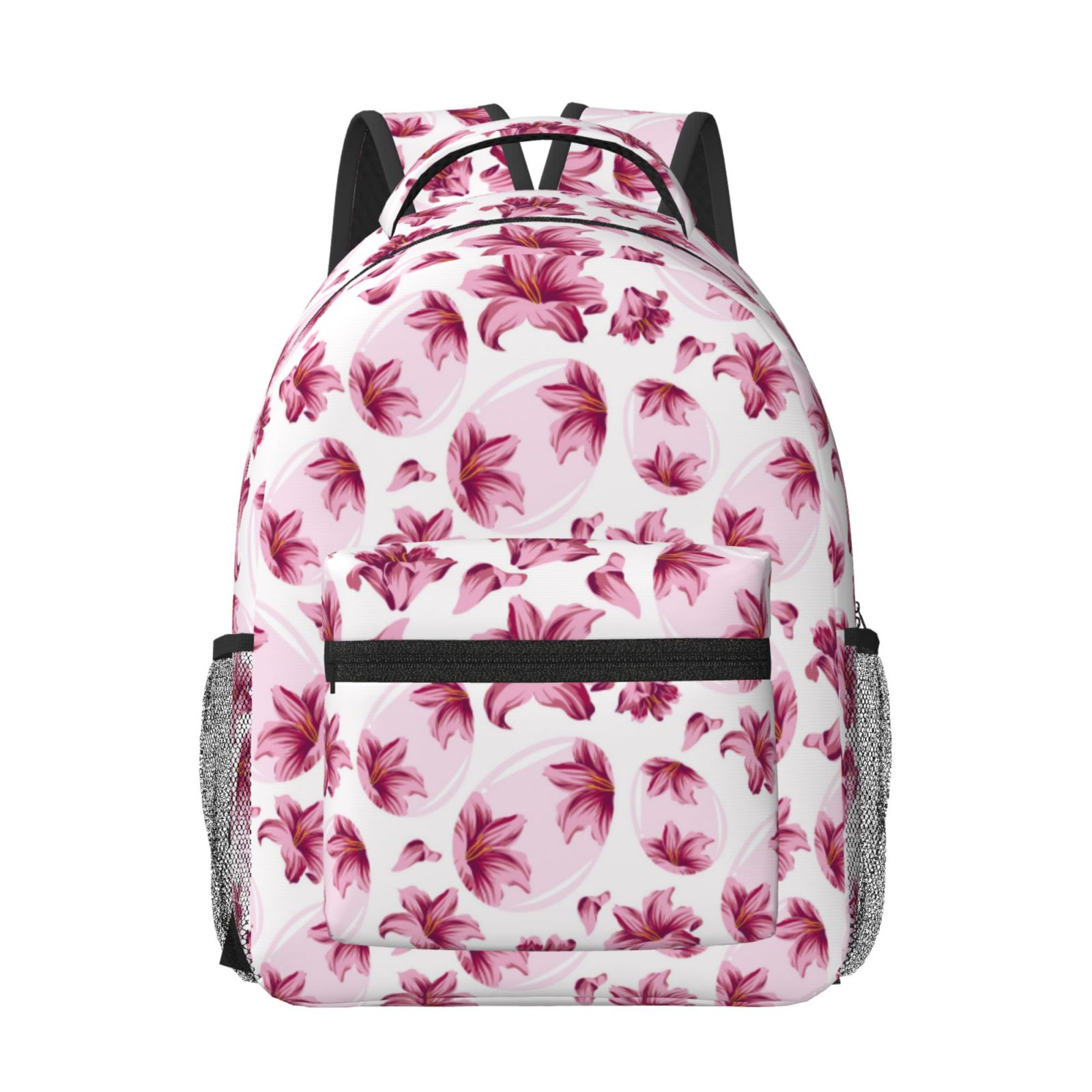 Salouo Lilies Flowers Print Laptop Backpack 16.5'' Daypack Carry On ...