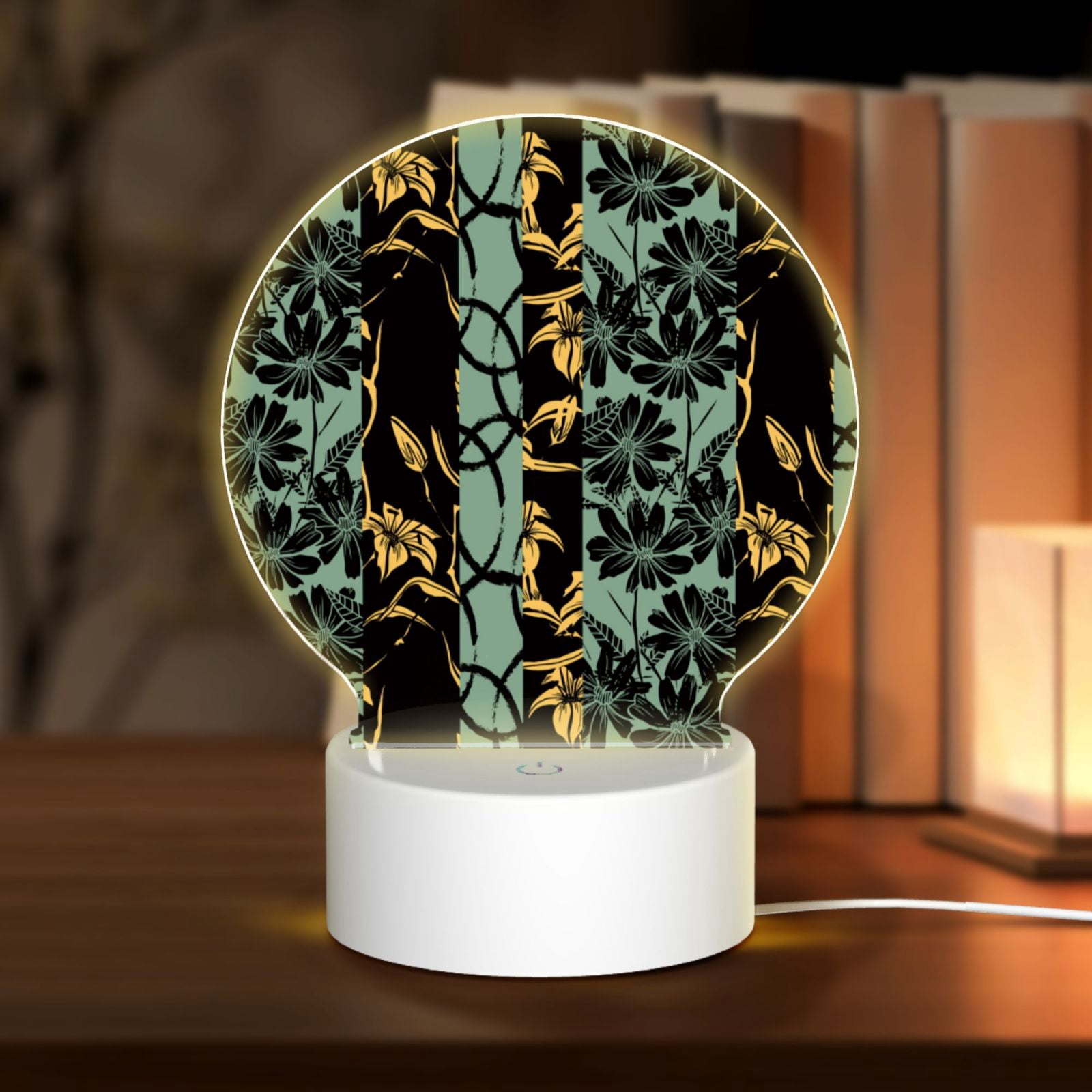 Salouo Lilies Flowers for Round Acrylic Night Light - Acrylic Sheets ...