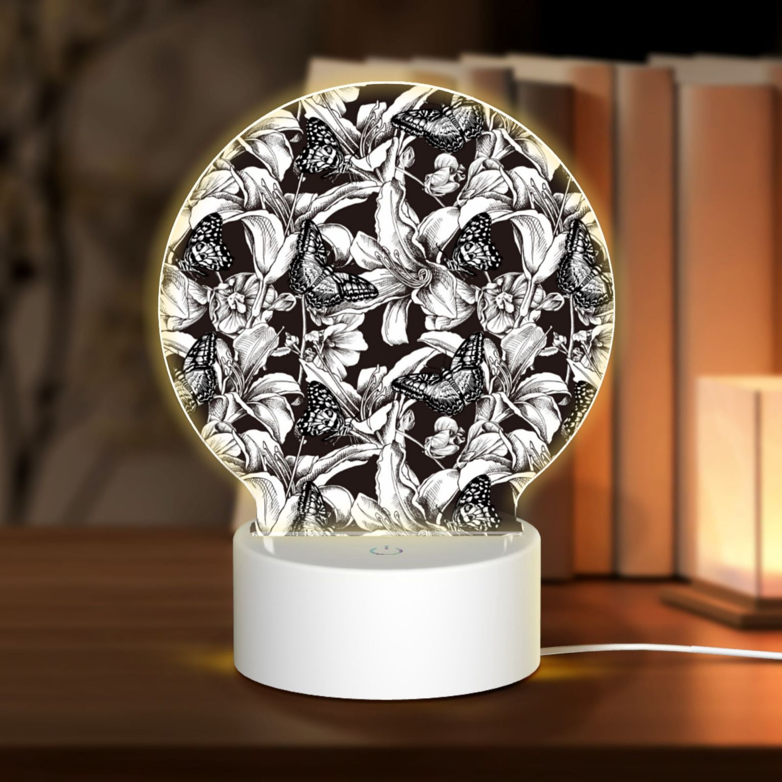 Salouo Lilies Flowers for Round Acrylic Night Light - Acrylic Sheets ...