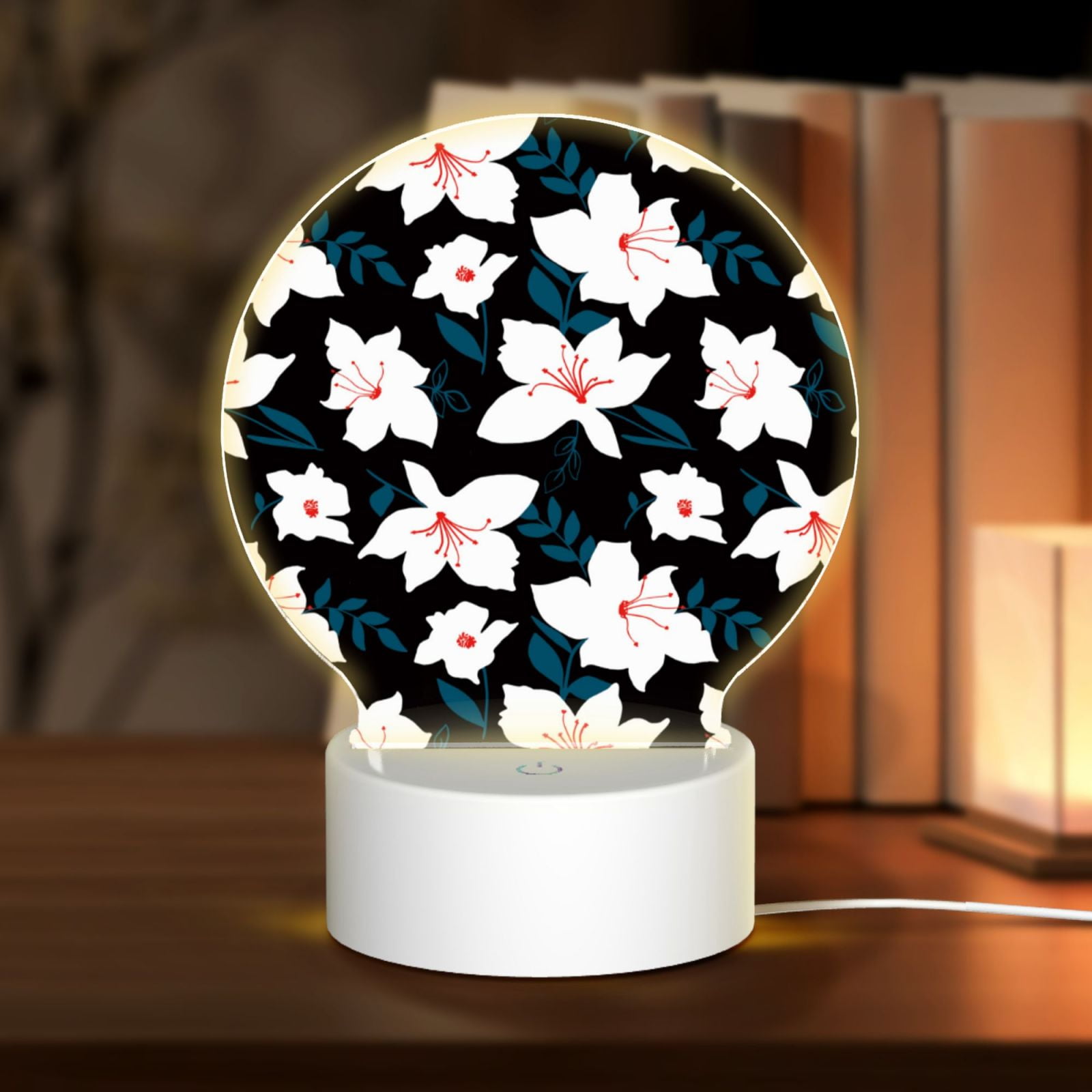 Salouo Lilies Flowers for Round Acrylic Night Light - Acrylic Sheets ...
