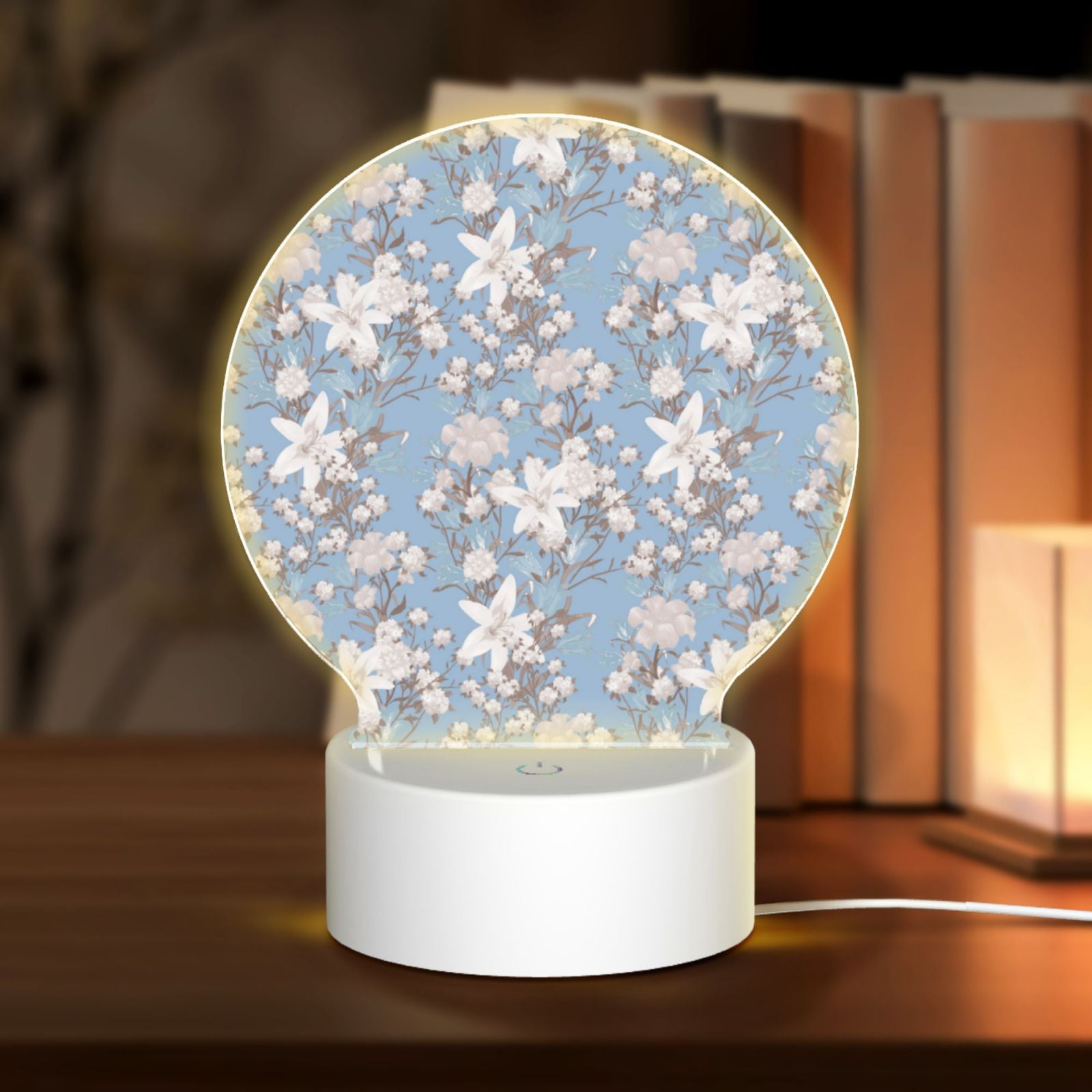 Salouo Lily Flower for Round Acrylic Night Light - Acrylic Sheets with ...