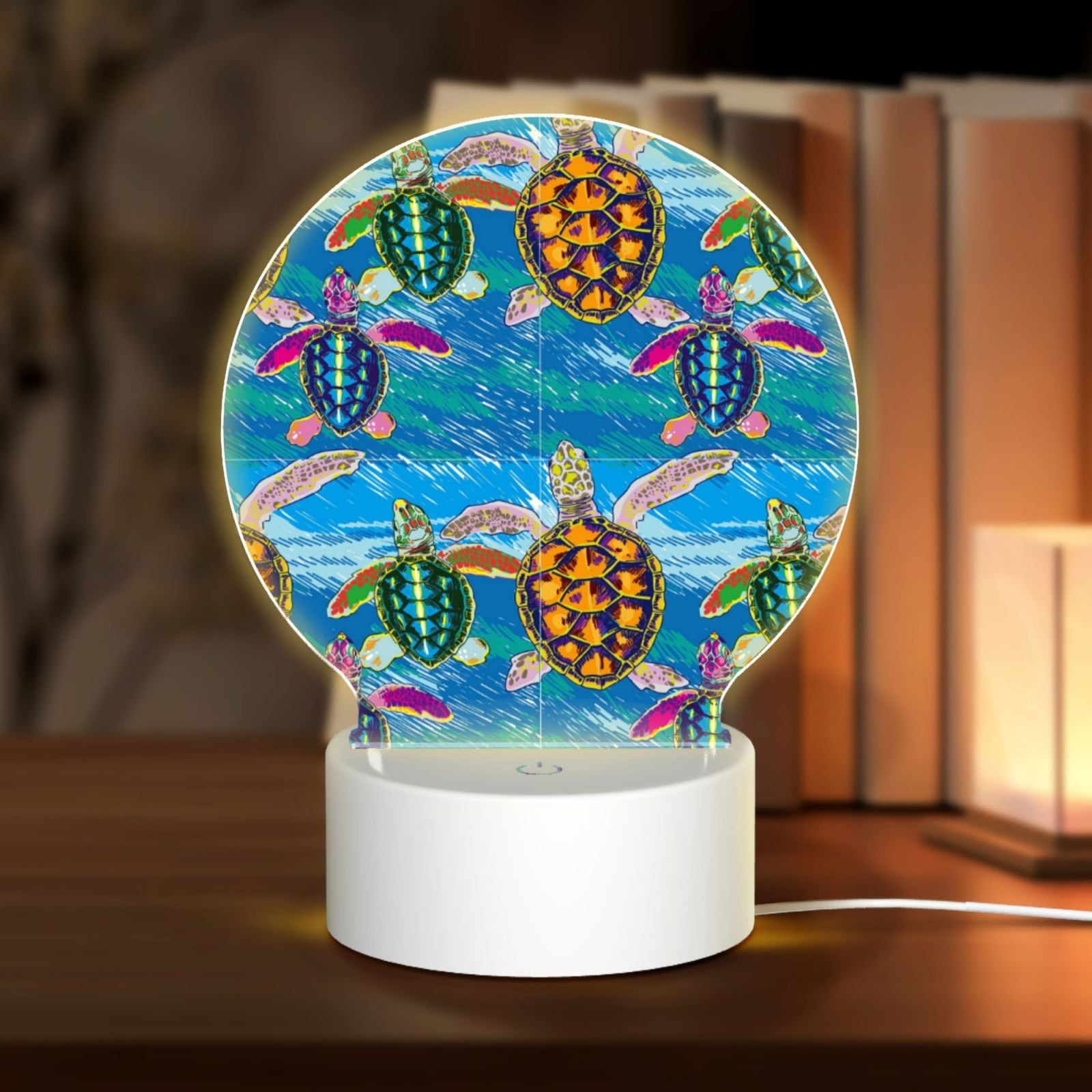 Salouo Little Sea Turtles for Round Acrylic Night Light - Acrylic ...