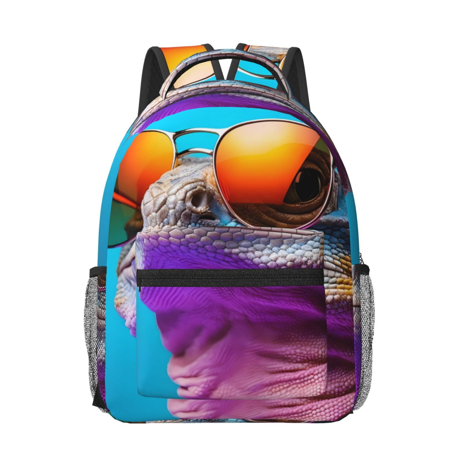 Salouo Lizard With Sunglasses Colorful Print Laptop Backpack 16.5 ...