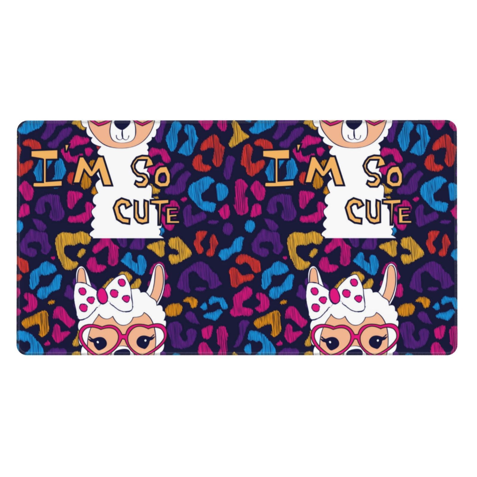 Salouo Llama Alpaca Print Large Mouse Pad,Extended Mat Desk Pad, 3mm ...