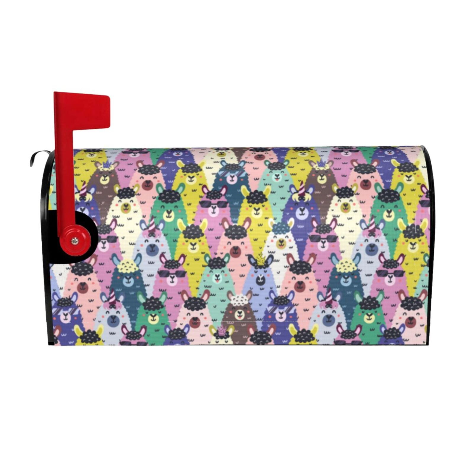 Salouo Llamas Colorful for Magnetic Mailbox Covers Waterproof Post Box ...