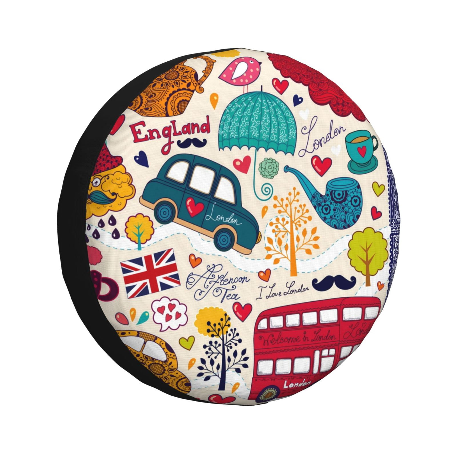 Salouo London Symbols Print Spare Tire Cover 14-17 inch Spare Tire ...