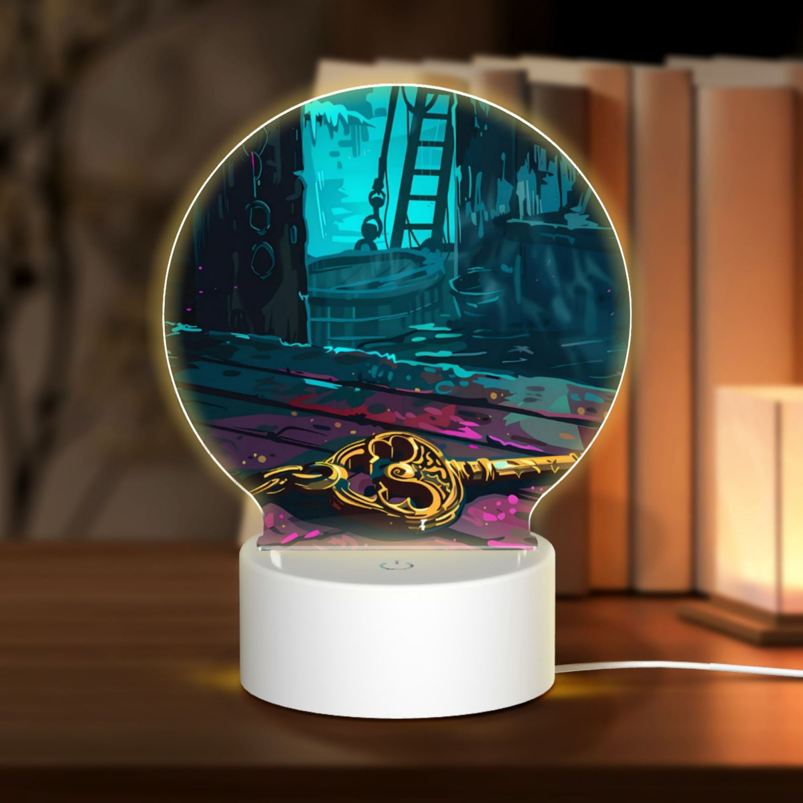Salouo Lost Golden Key for Round Acrylic Night Light - Acrylic Sheets ...