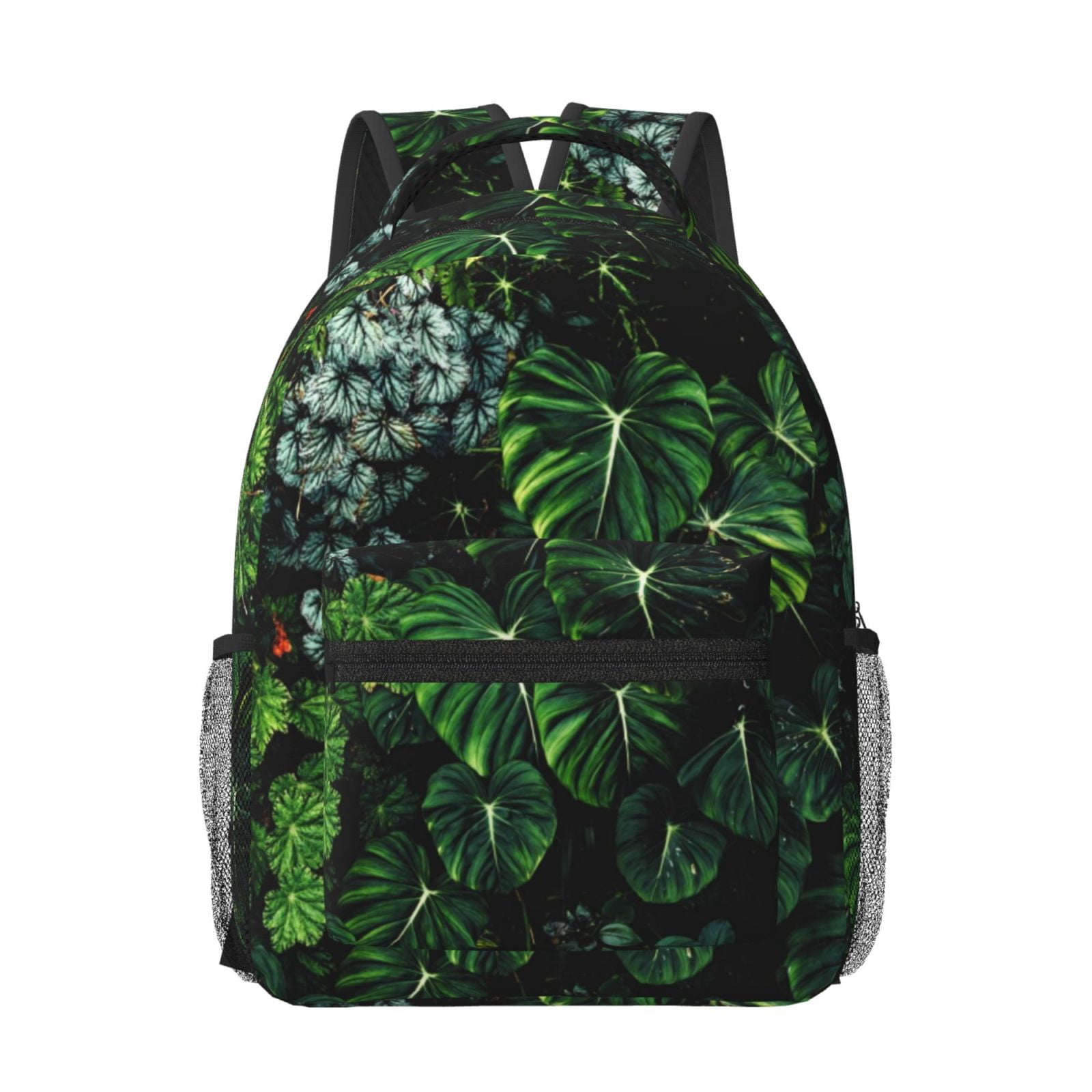 Salouo Lush Foliage Green Plant Print Laptop Backpack 16.5'' Daypack ...