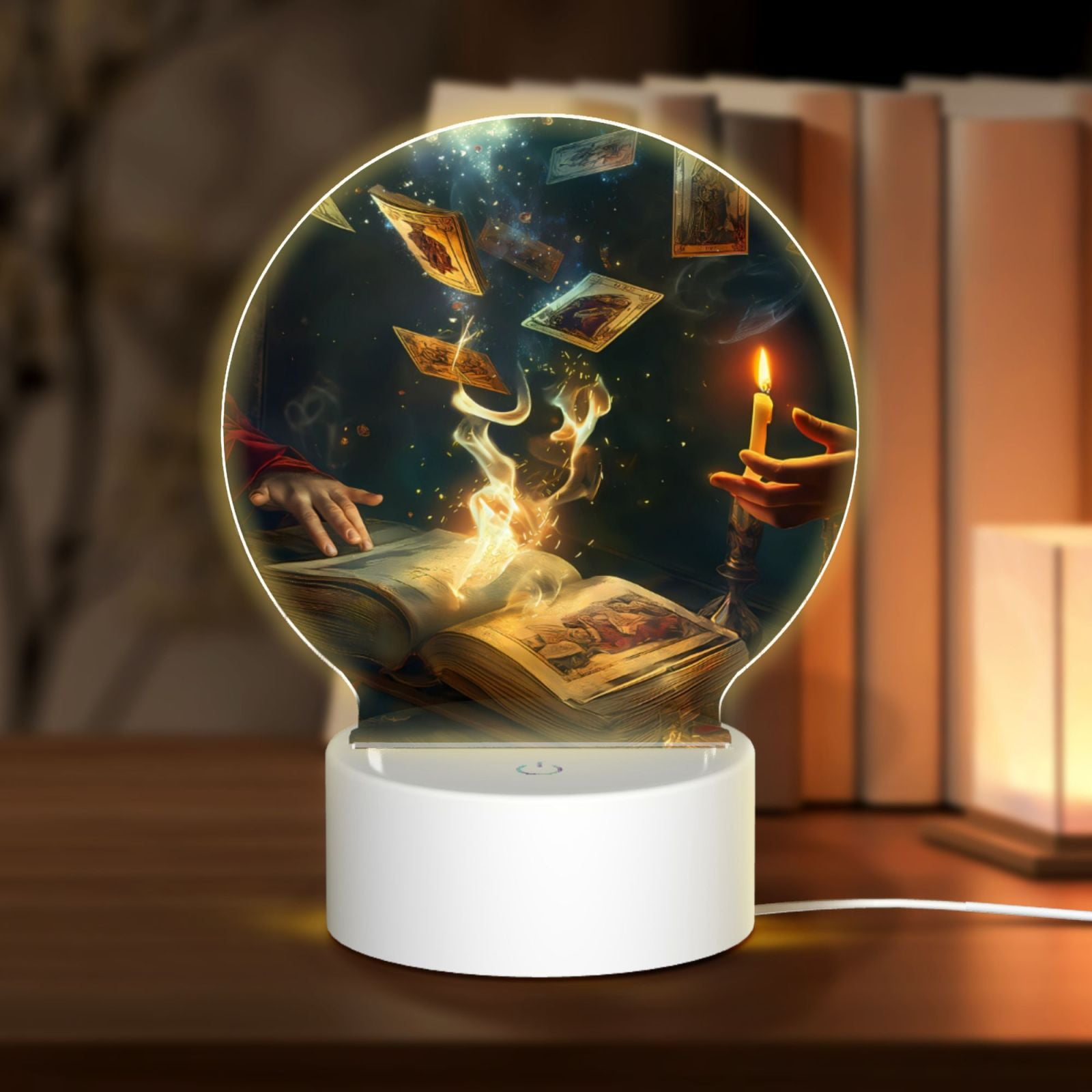 Salouo Magical Tarot Reading for Round Acrylic Night Light - Acrylic ...
