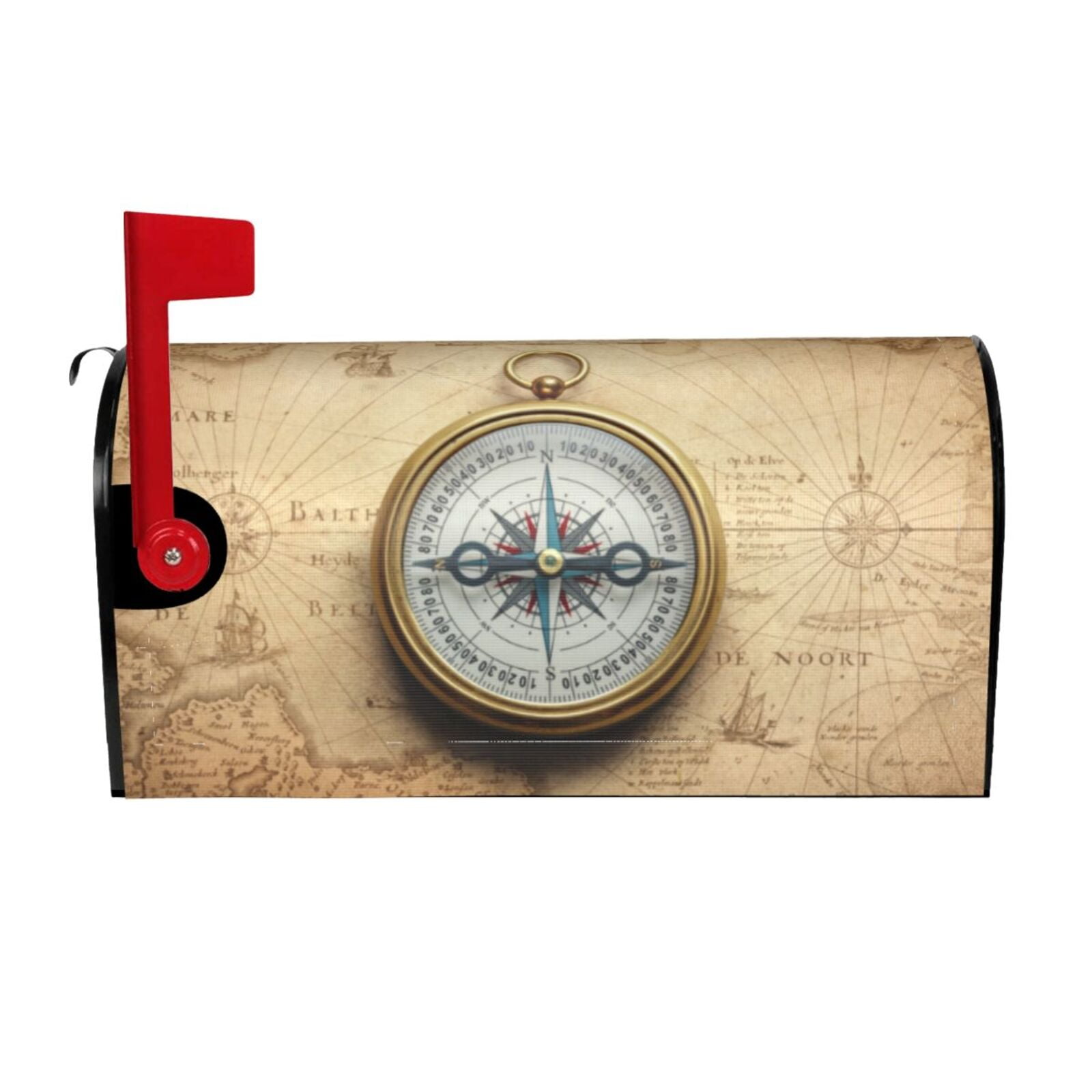 Salouo Magnetic Old Compass On World Map for Magnetic Mailbox Covers ...