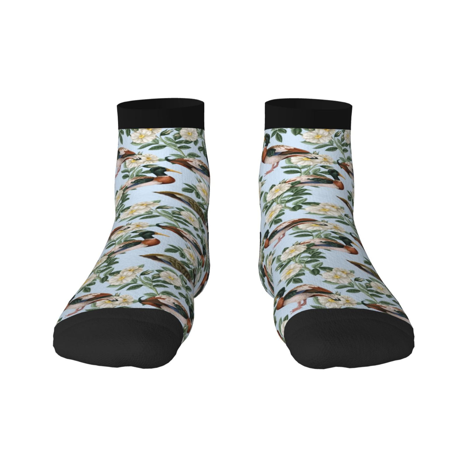 Salouo Mallard Ducks And Roses Pattern Unisex Middle Tube Socks,Middle ...