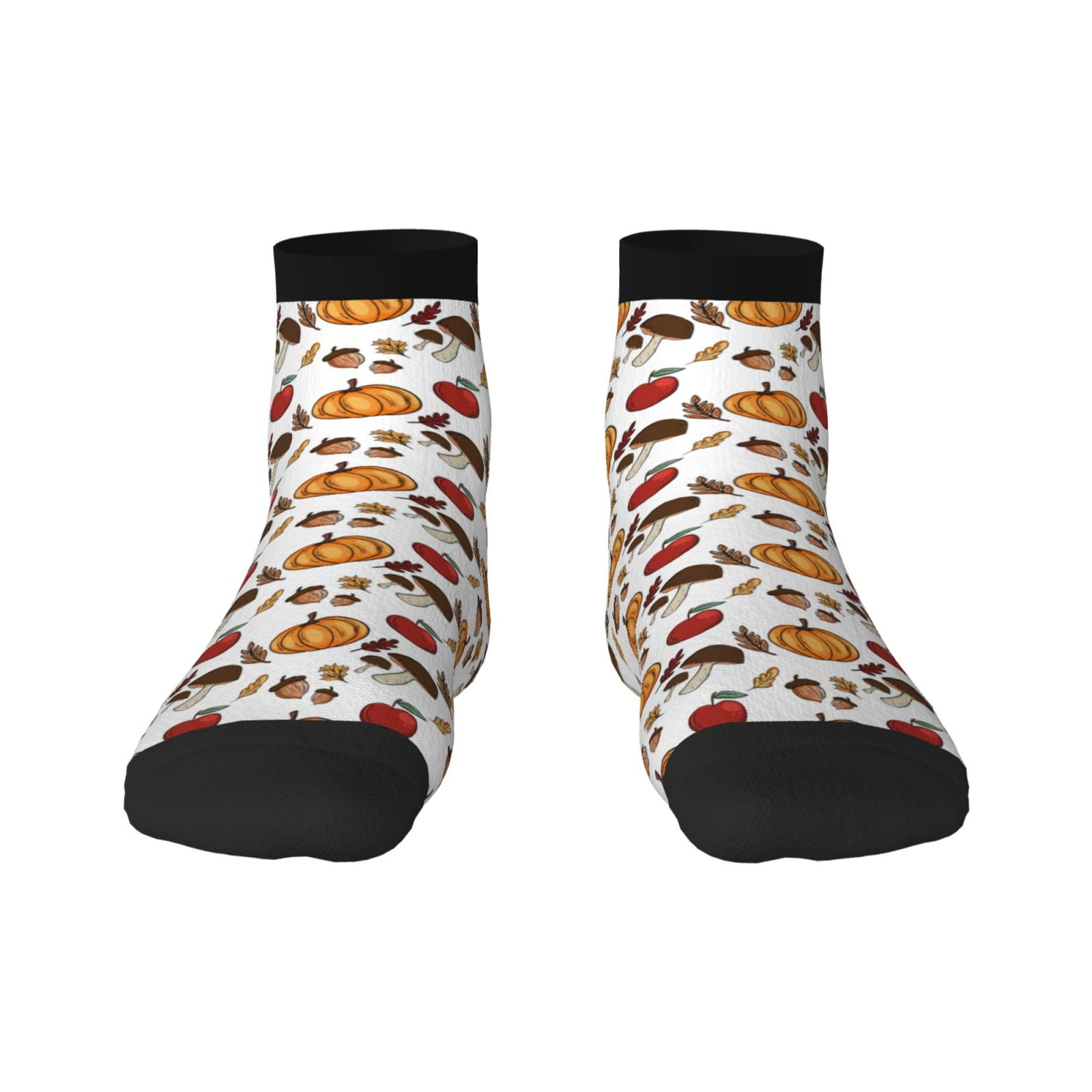 Salouo Maple leaf nut Mushroom Pattern Unisex Middle Tube Socks,Middle ...