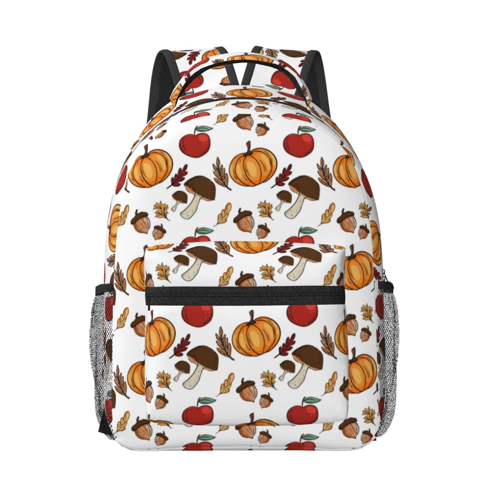 Salouo Maple leaf nut Mushroom Print Laptop Backpack 16.5'' Daypack ...