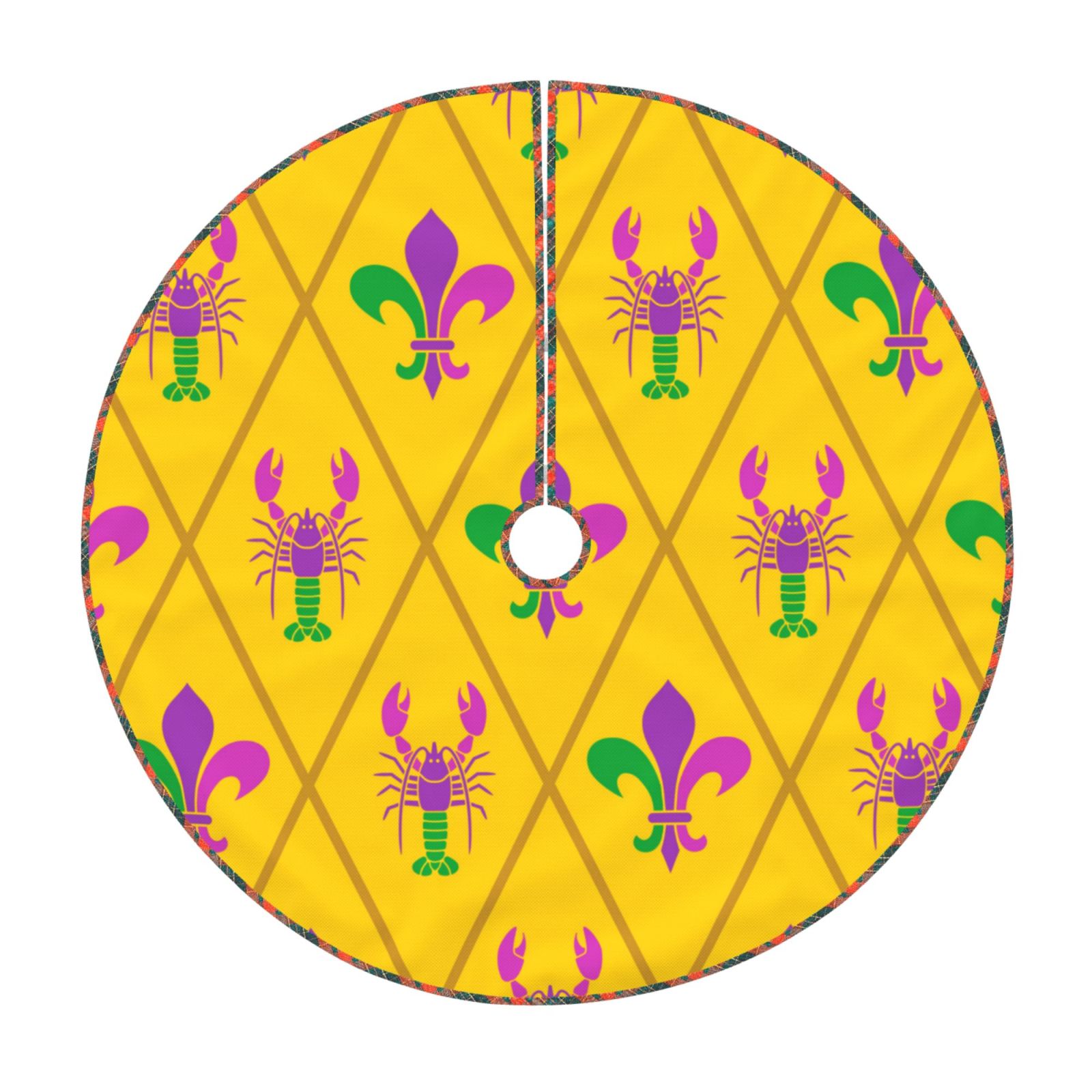 Salouo Mardi Gras Crayfish and Fleur de lis Christmas Tree Skirt 30 ...