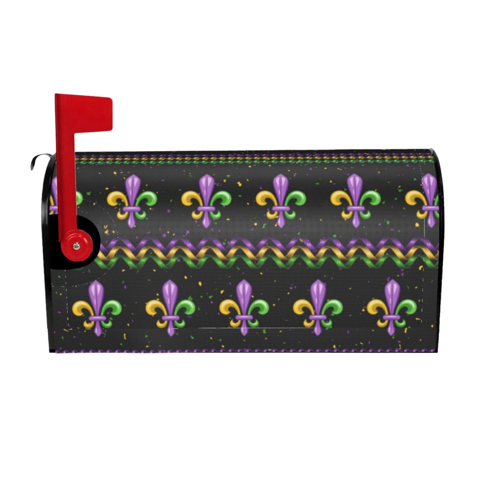 Salouo Mardi Gras Fleur de Lis for Magnetic Mailbox Covers Waterproof ...
