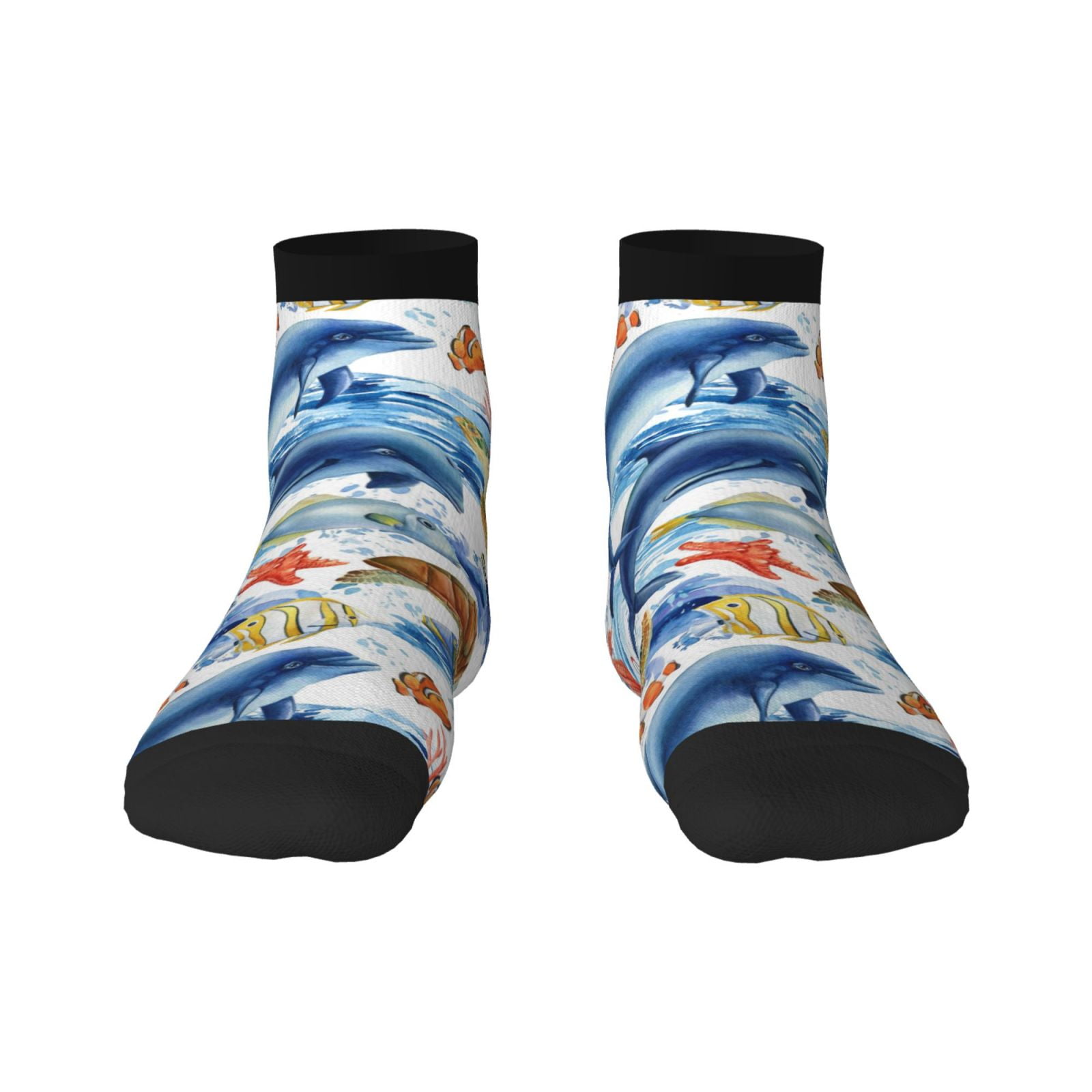 Salouo Marine Animals Pattern Unisex Middle Tube Socks,Middle-Finger ...