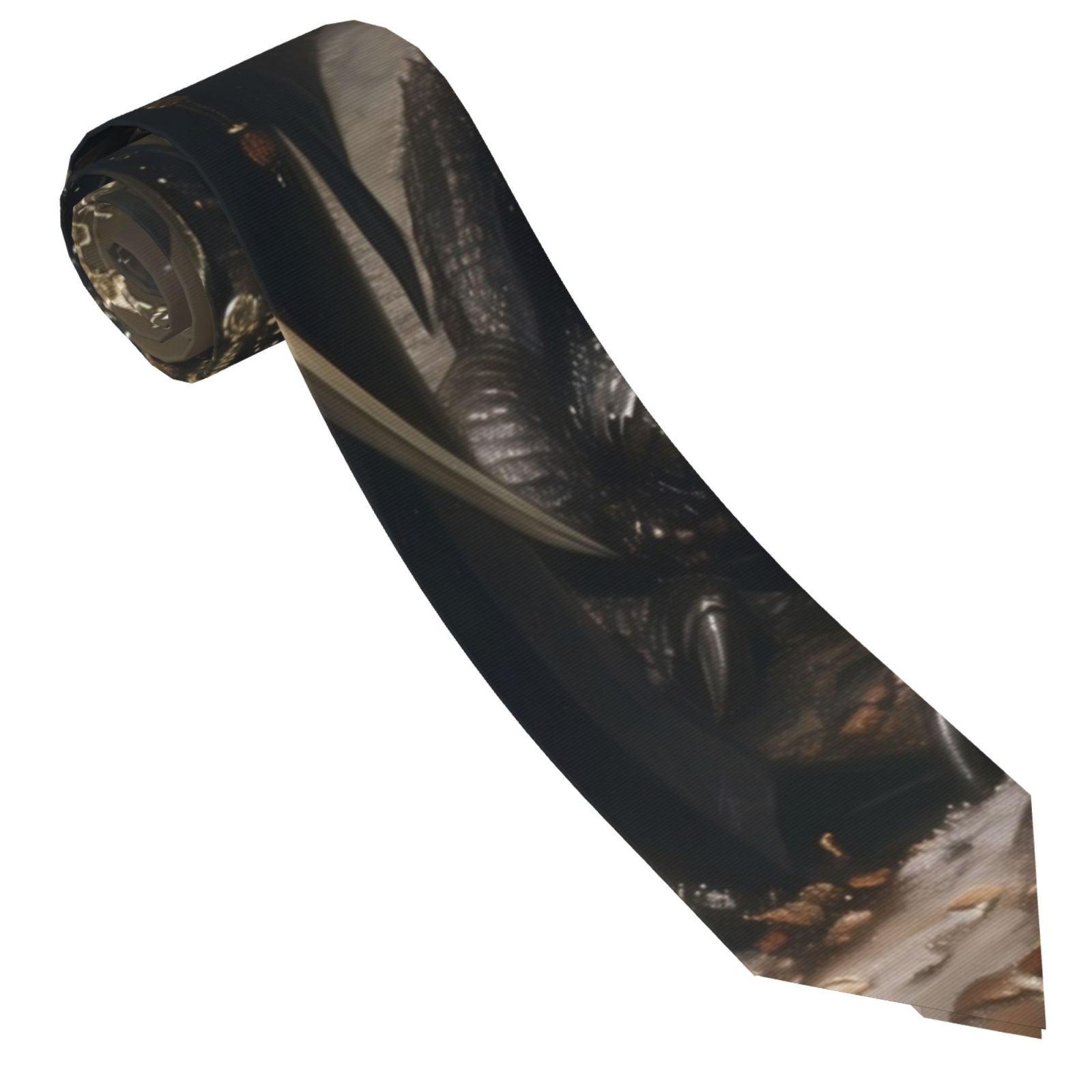 Salouo Medieval Knight And Dragon Pattern Men's Silk Ties 4.7"Necktie ...