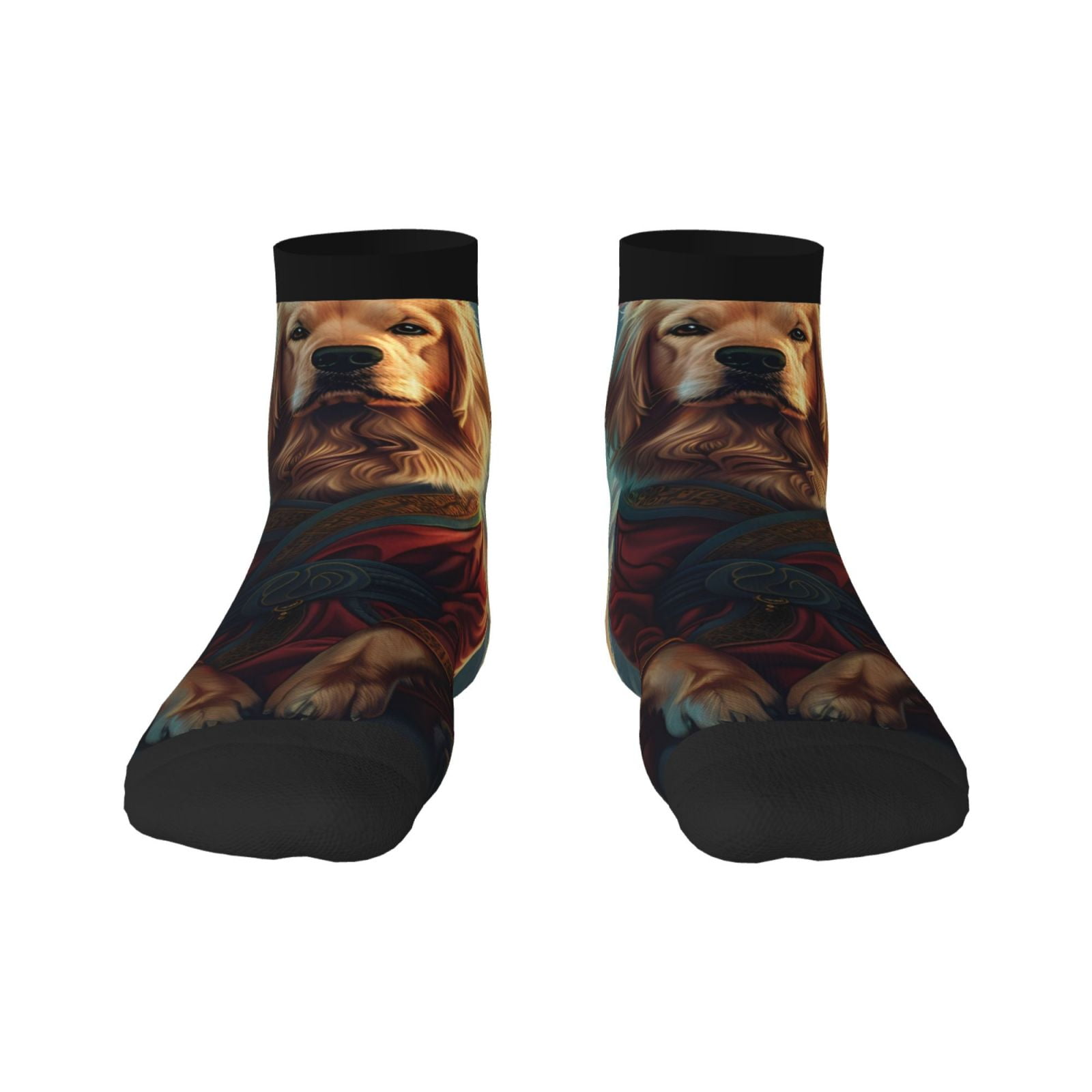 Salouo Meditating Golden Retriever Pattern Unisex Middle Tube Socks ...