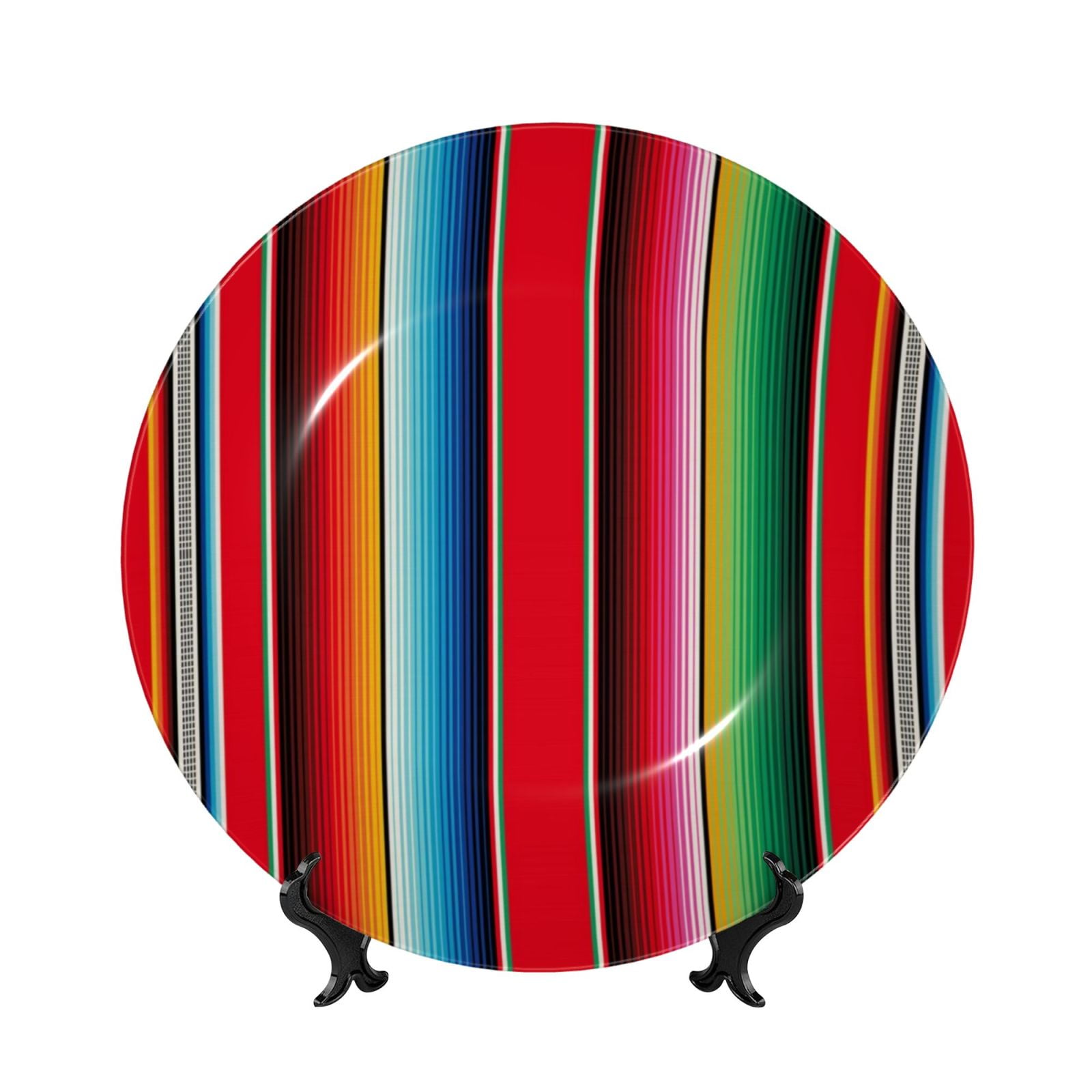 Salouo Mexican Serape Blanket Stripes Pattern Bone China Decorative ...