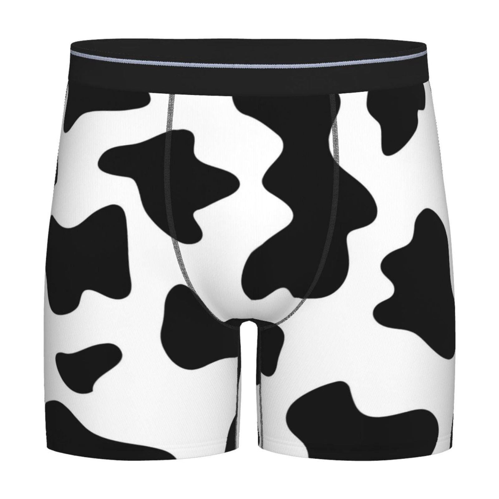 Salouo Milk Cow Pattern Men's Boxer Briefs, Soft & Breathable Underwear ...
