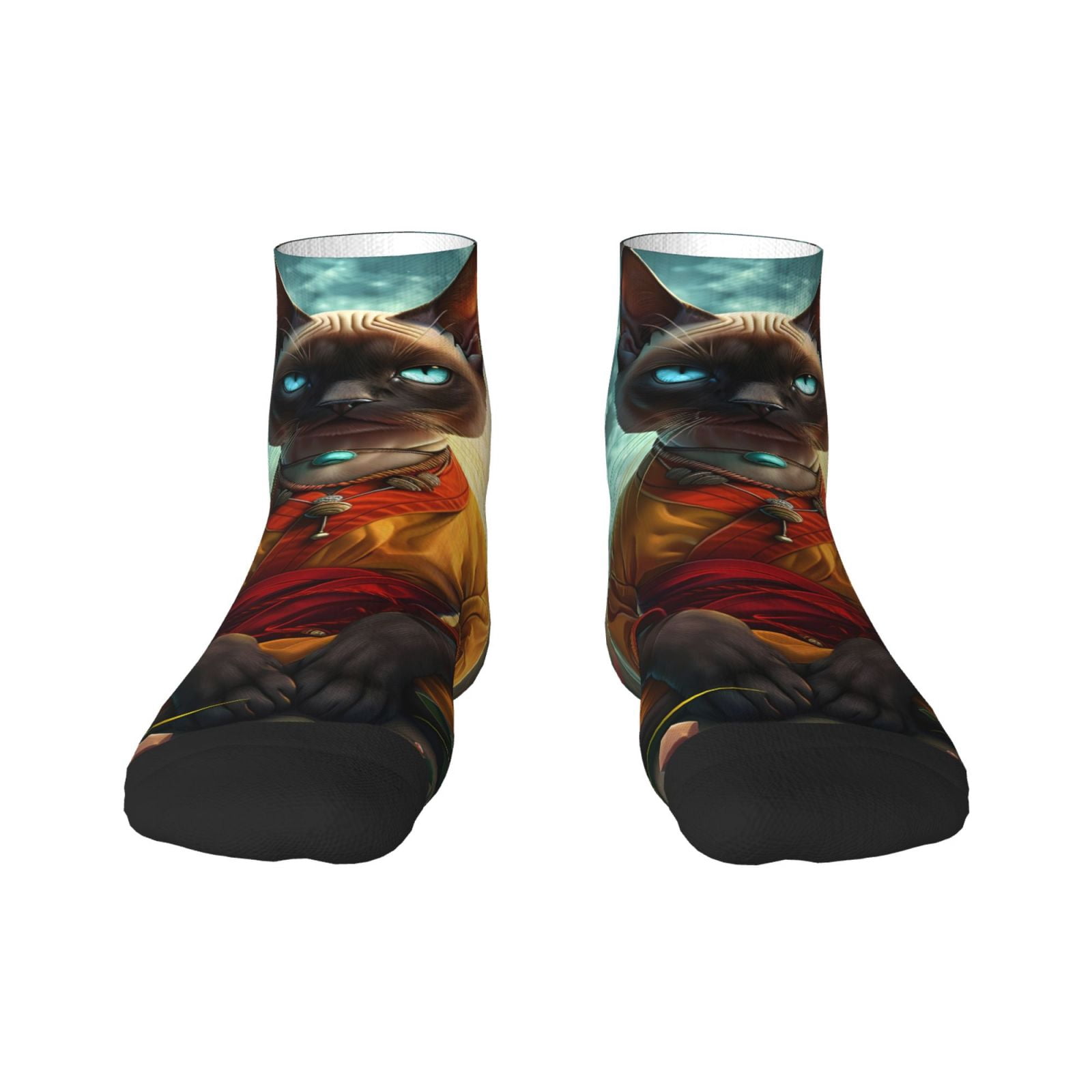 Salouo Moonlit Hairless Cat Monk Pattern Unisex Middle Tube Socks ...