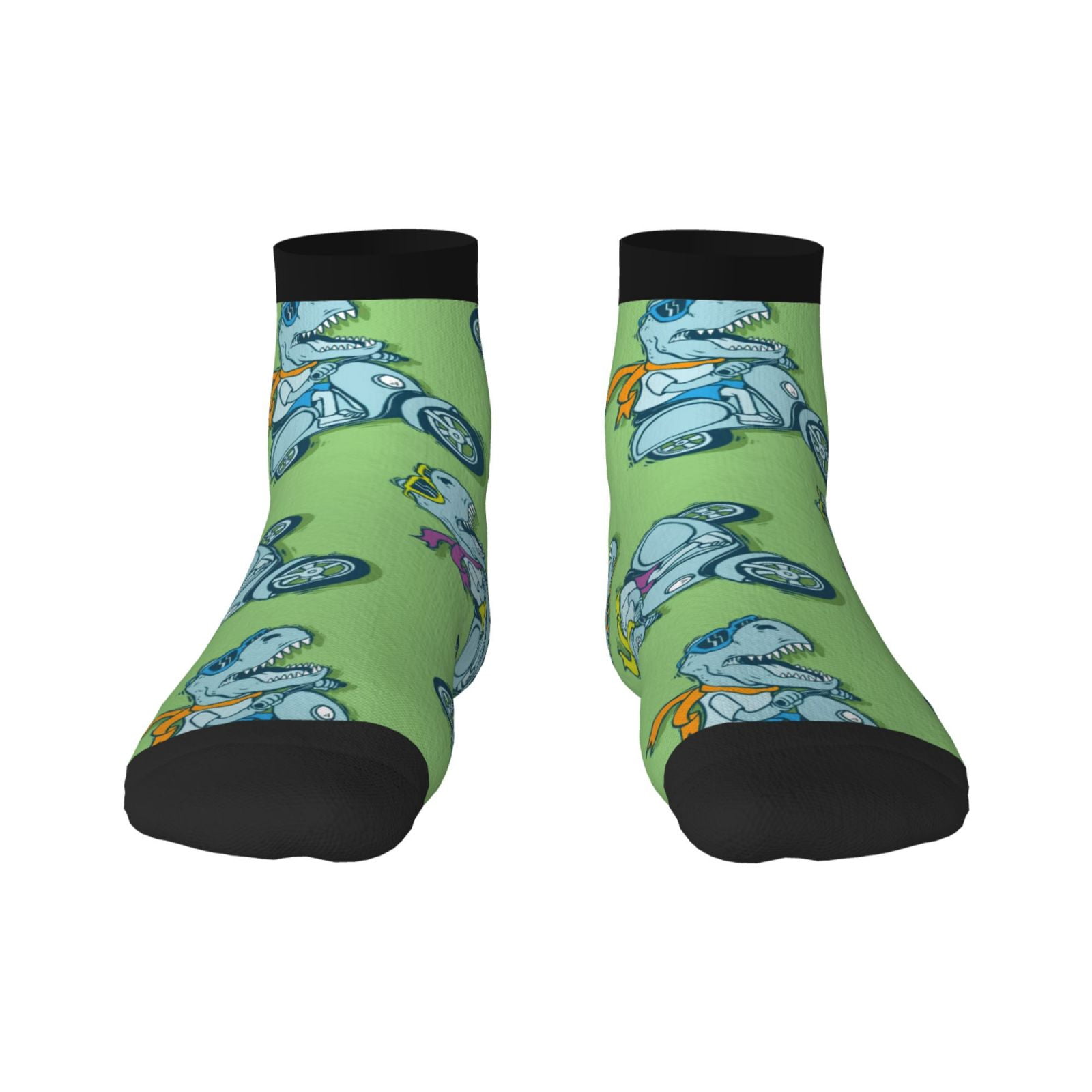 Salouo Motorcycle Riding Dinosaur Pattern Unisex Middle Tube Socks ...