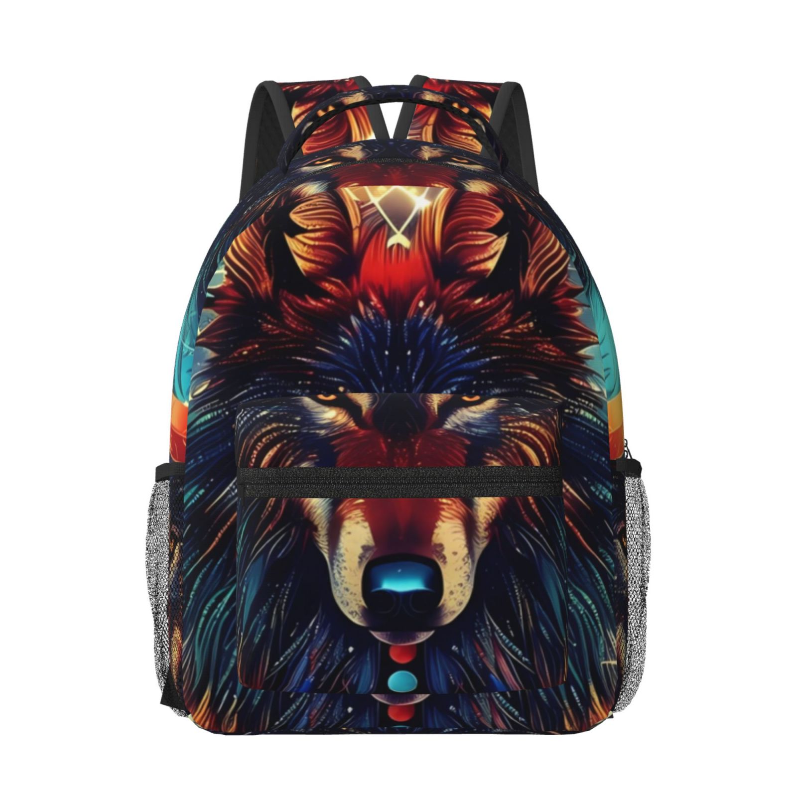 Salouo Mystic Wolf Dreamcatcher Print Laptop Backpack 16.5'' Daypack ...