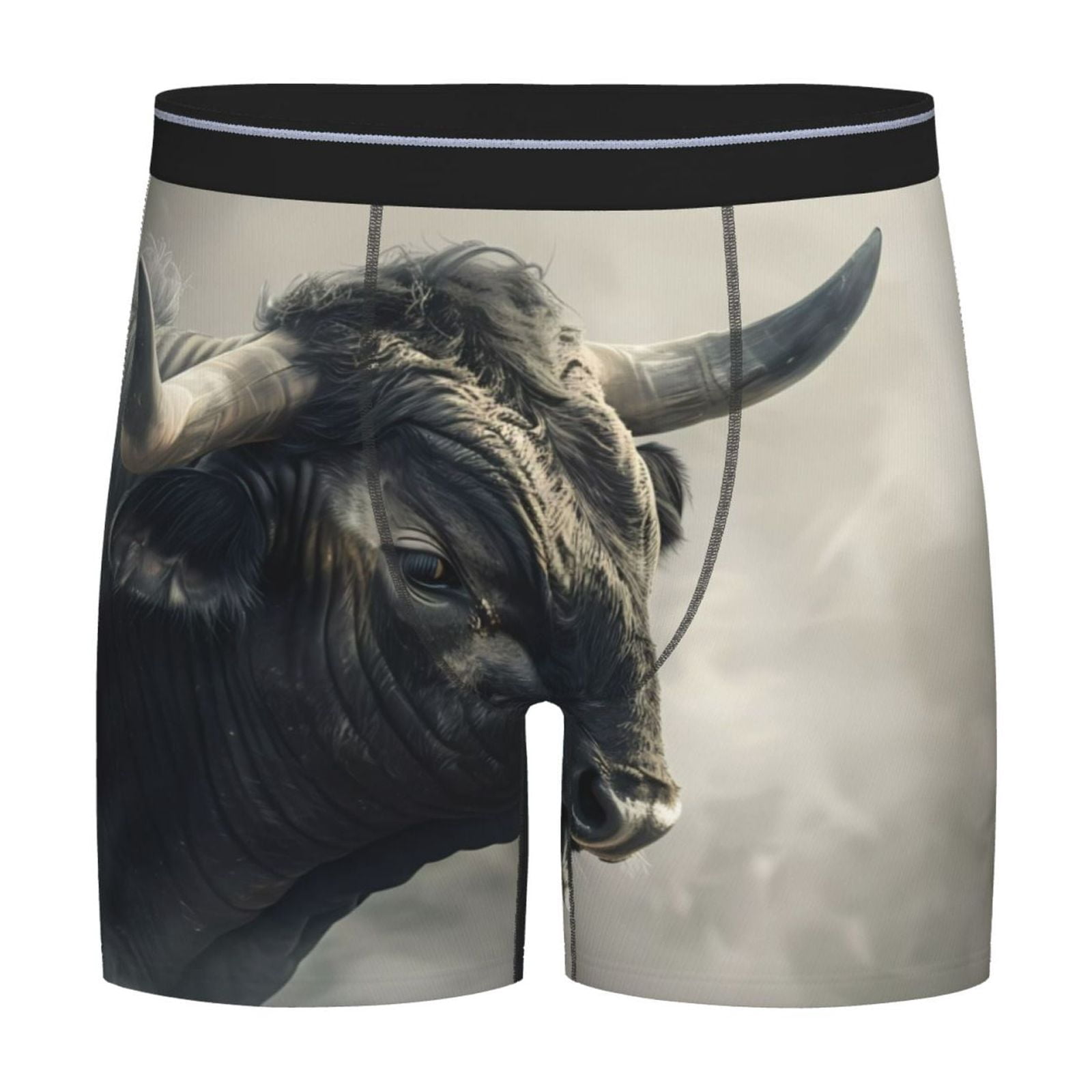 Salouo Mystical Bull in Fog Pattern Men's Boxer Briefs, Soft ...