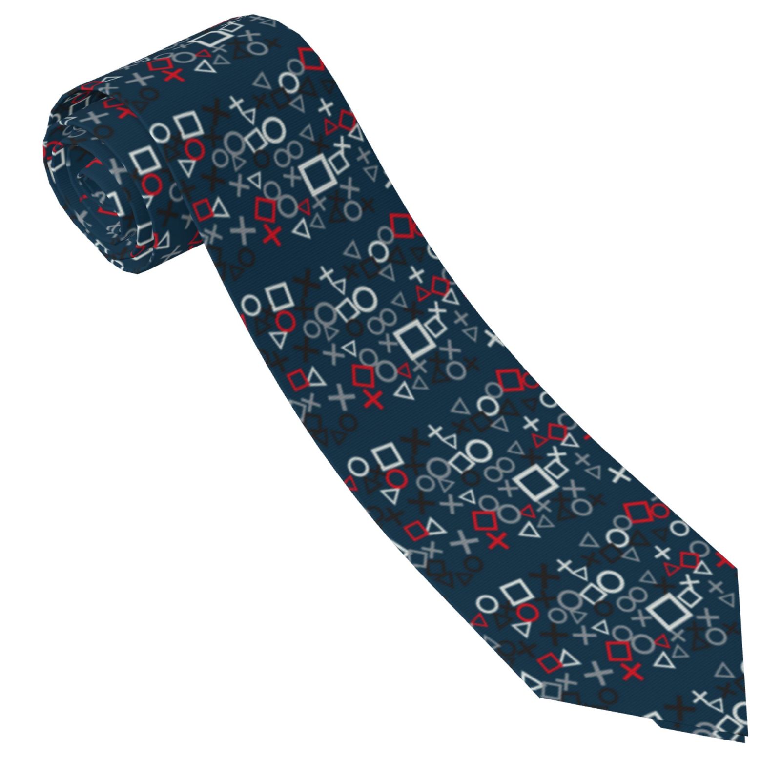 Salouo Navy Blue Geometric Pattern Men's Silk Ties 4.7"Necktie for Men ...