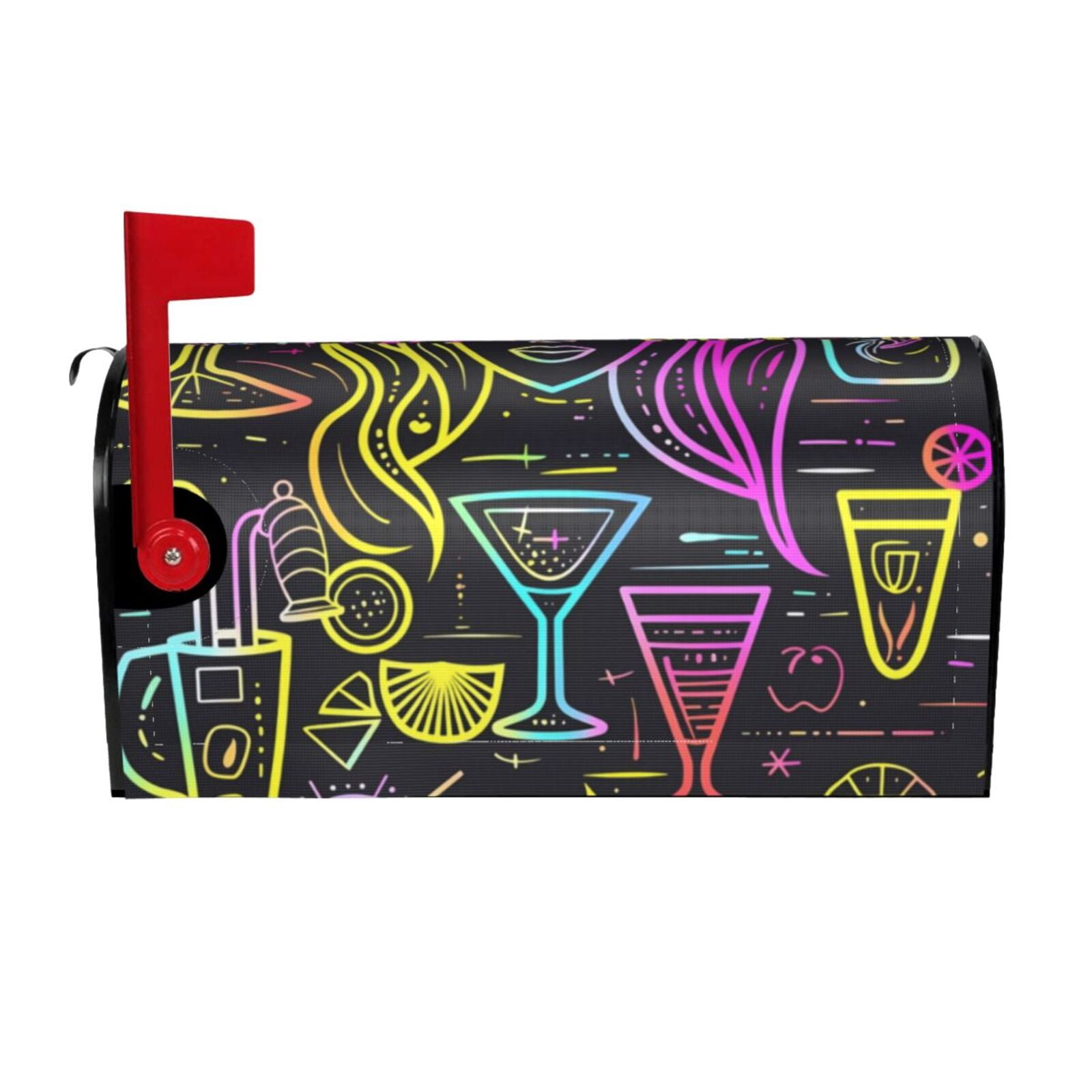 Salouo Neon Bar Drinks for Magnetic Mailbox Covers Waterproof Post Box ...
