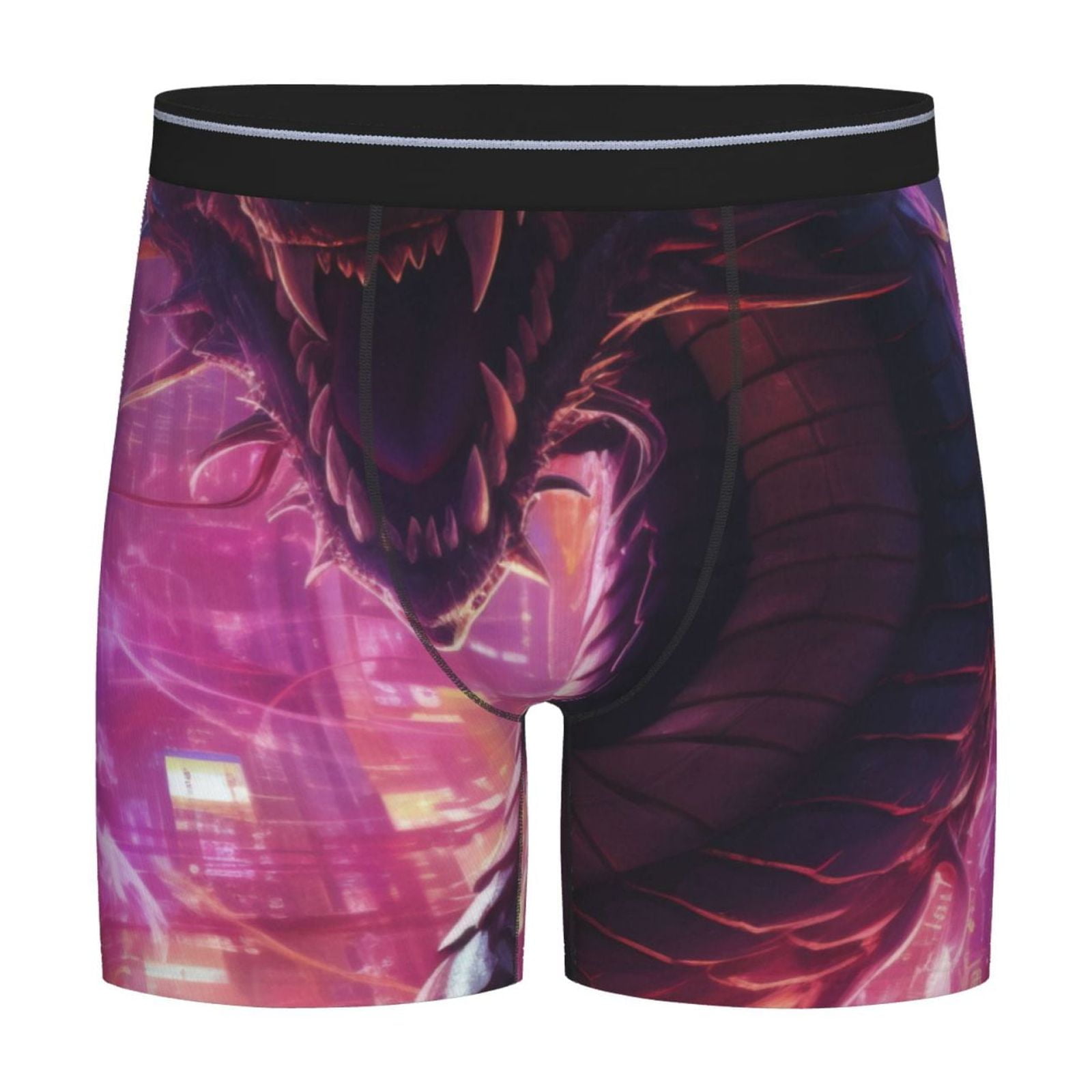 Salouo Neon Futuristic Dragon Pattern Men's Boxer Briefs, Soft ...