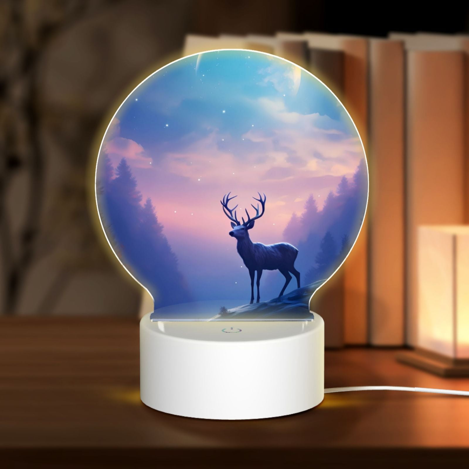 Salouo Night Sky Elk for Round Acrylic Night Light - Acrylic Sheets ...