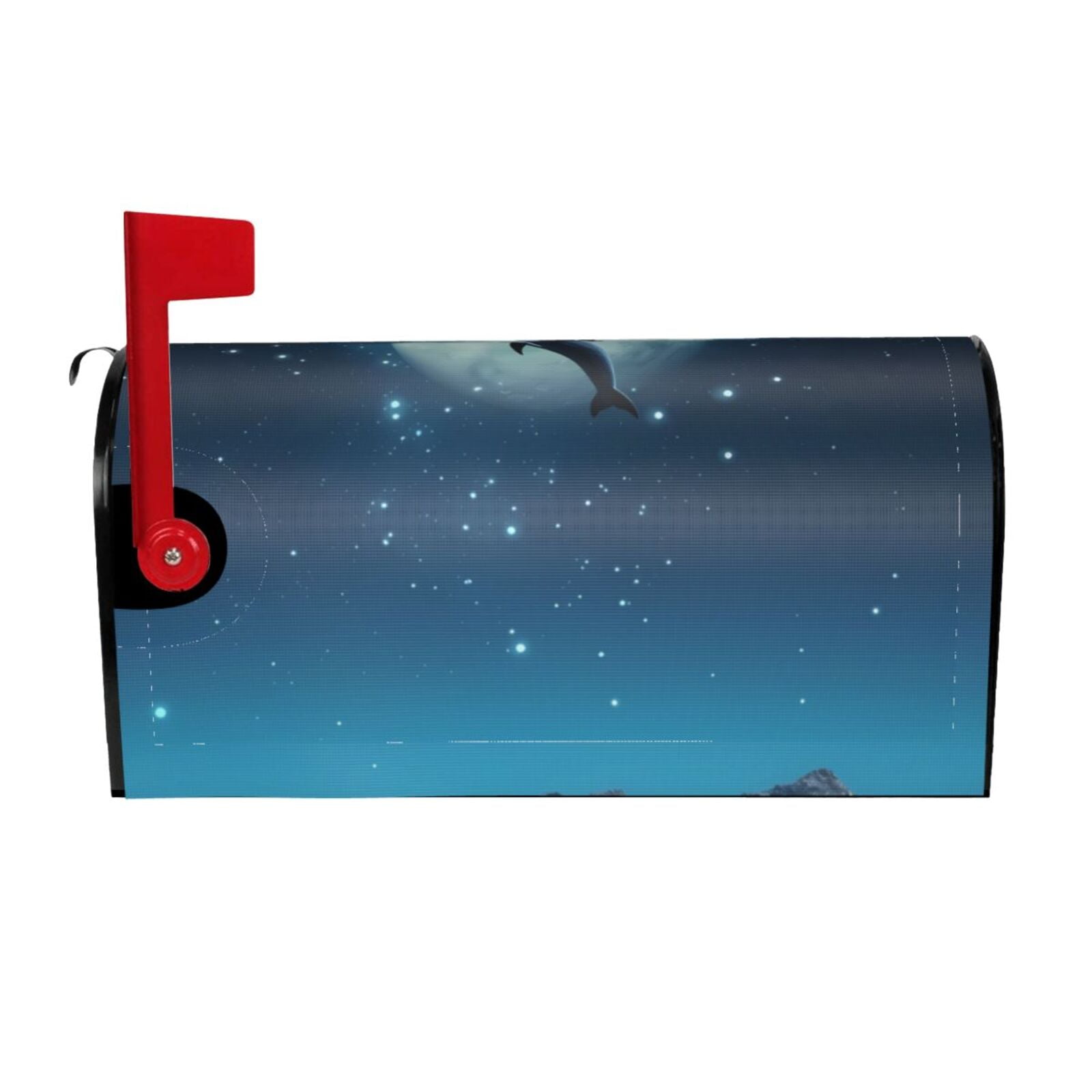 Salouo Night Sky Moon Dolphin for Magnetic Mailbox Covers Waterproof ...