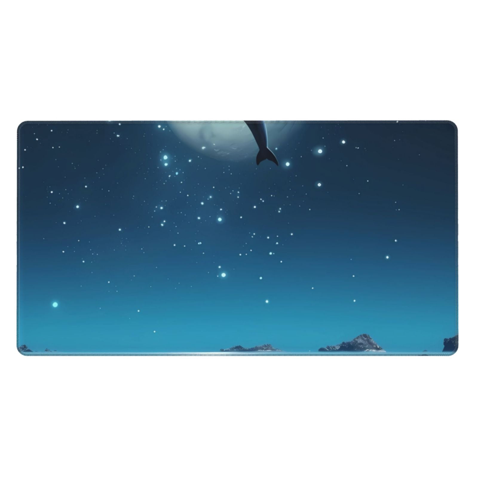 Salouo Night Sky Moon Dolphin Print Large Mouse Pad,Extended Mat Desk ...