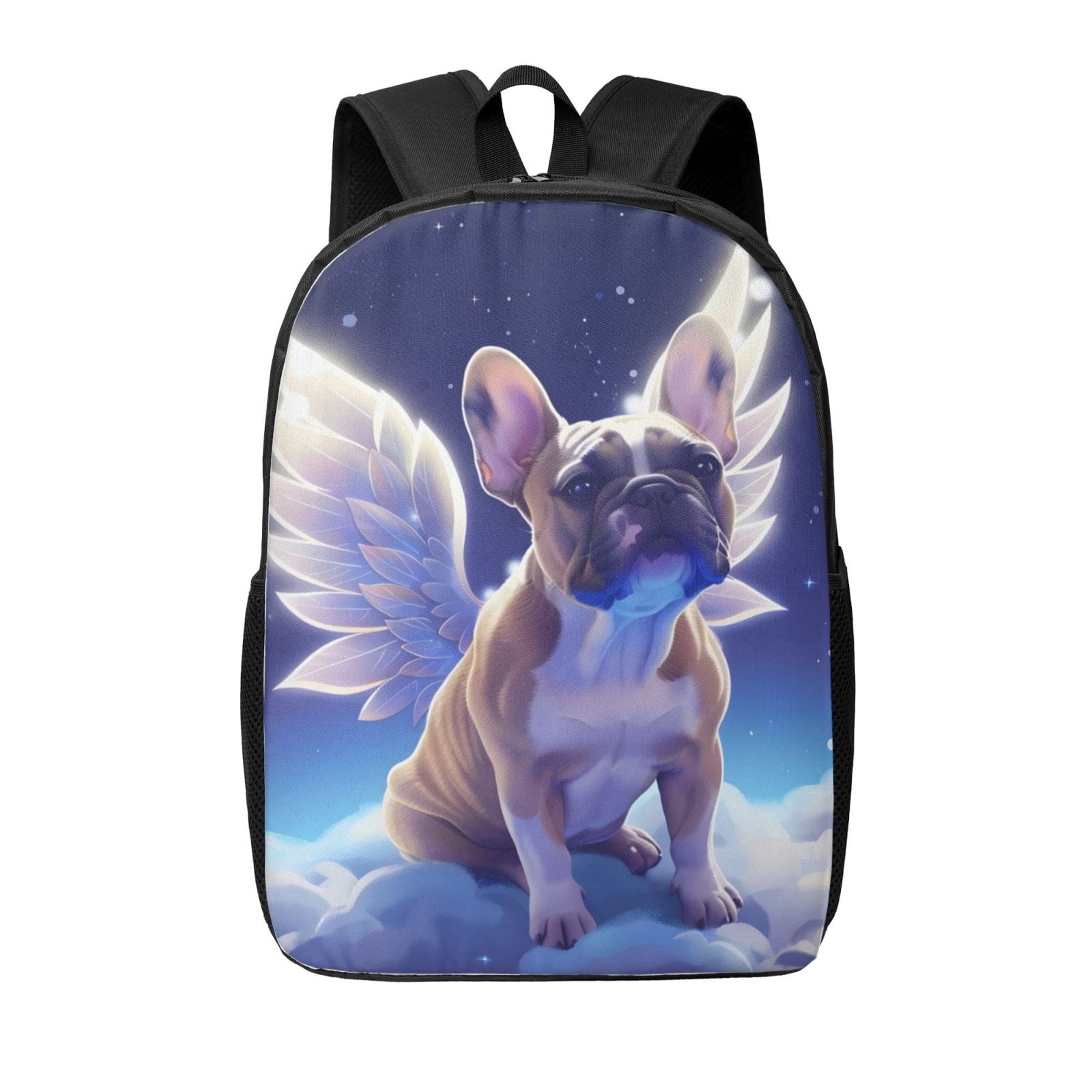 Salouo Night Sky Winged French Bulldog Print Travel Laptop Backpack ...