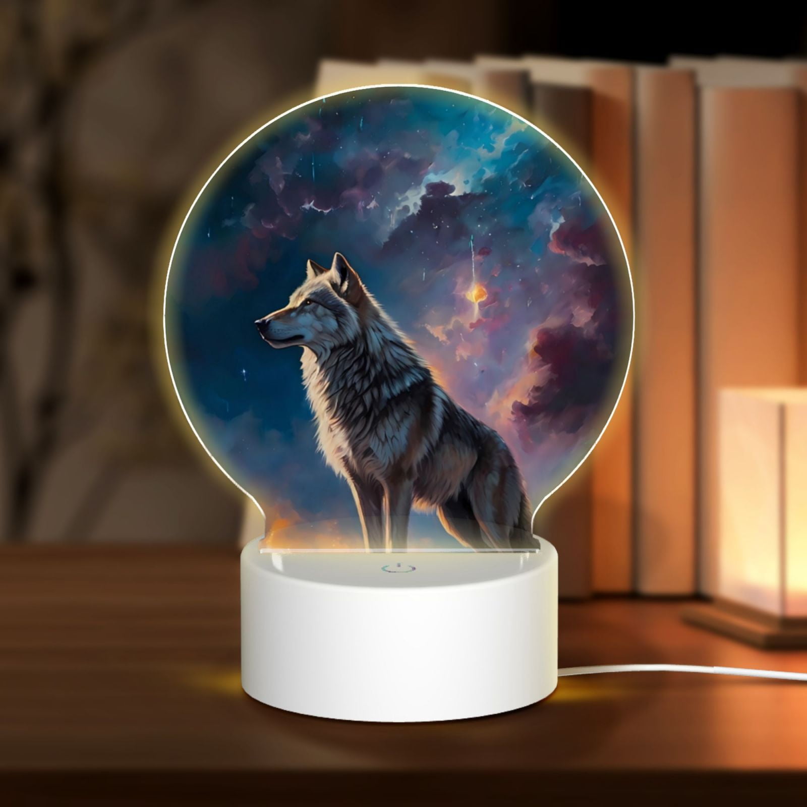 Salouo Night Sky Wolf for Round Acrylic Night Light - Acrylic Sheets ...