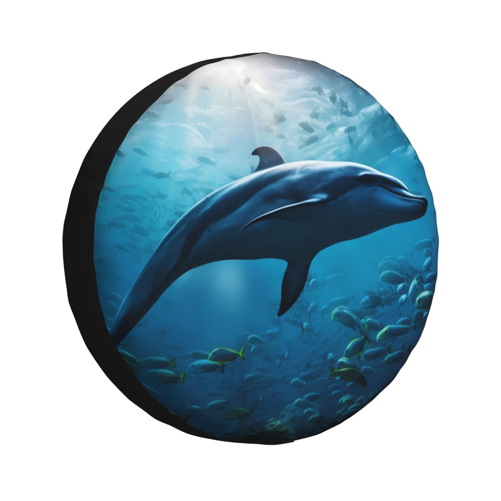 Salouo Ocean Dolphin Fish School Print Spare Tire Cover 14-17 inch ...