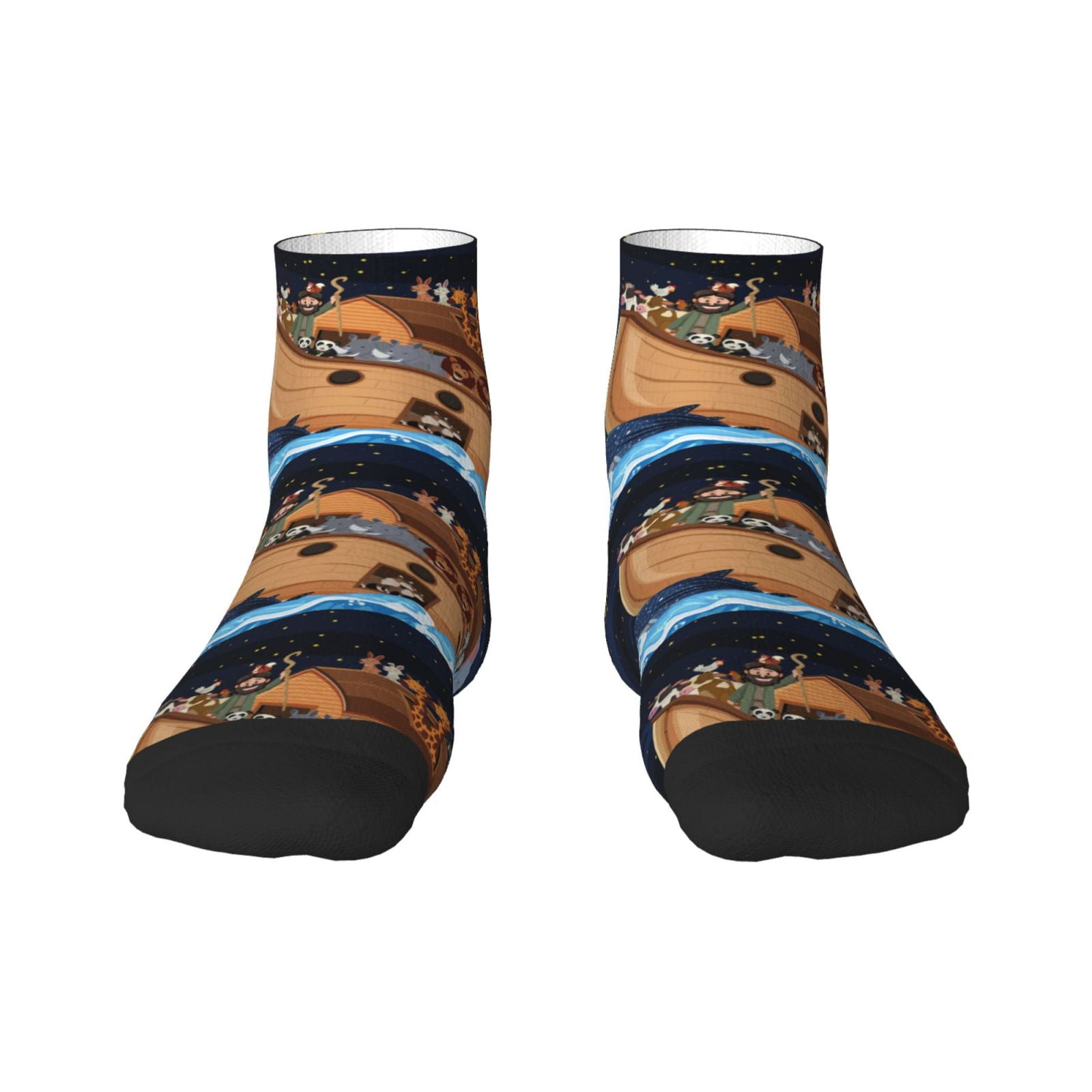 Salouo Ocean Scene with Noah's Ark Pattern Unisex Middle Tube Socks ...