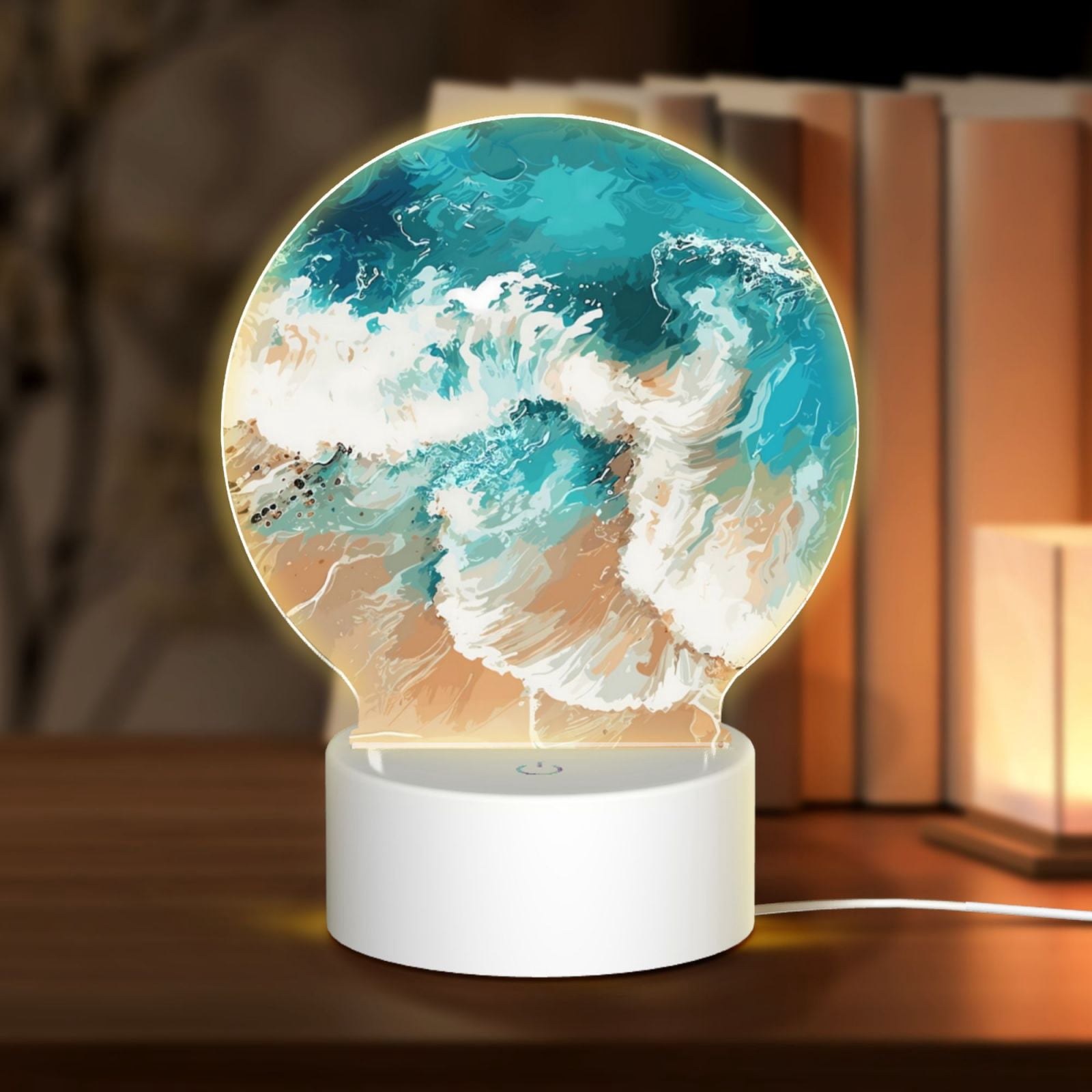Salouo Ocean Wave Crash for Round Acrylic Night Light - Acrylic Sheets ...
