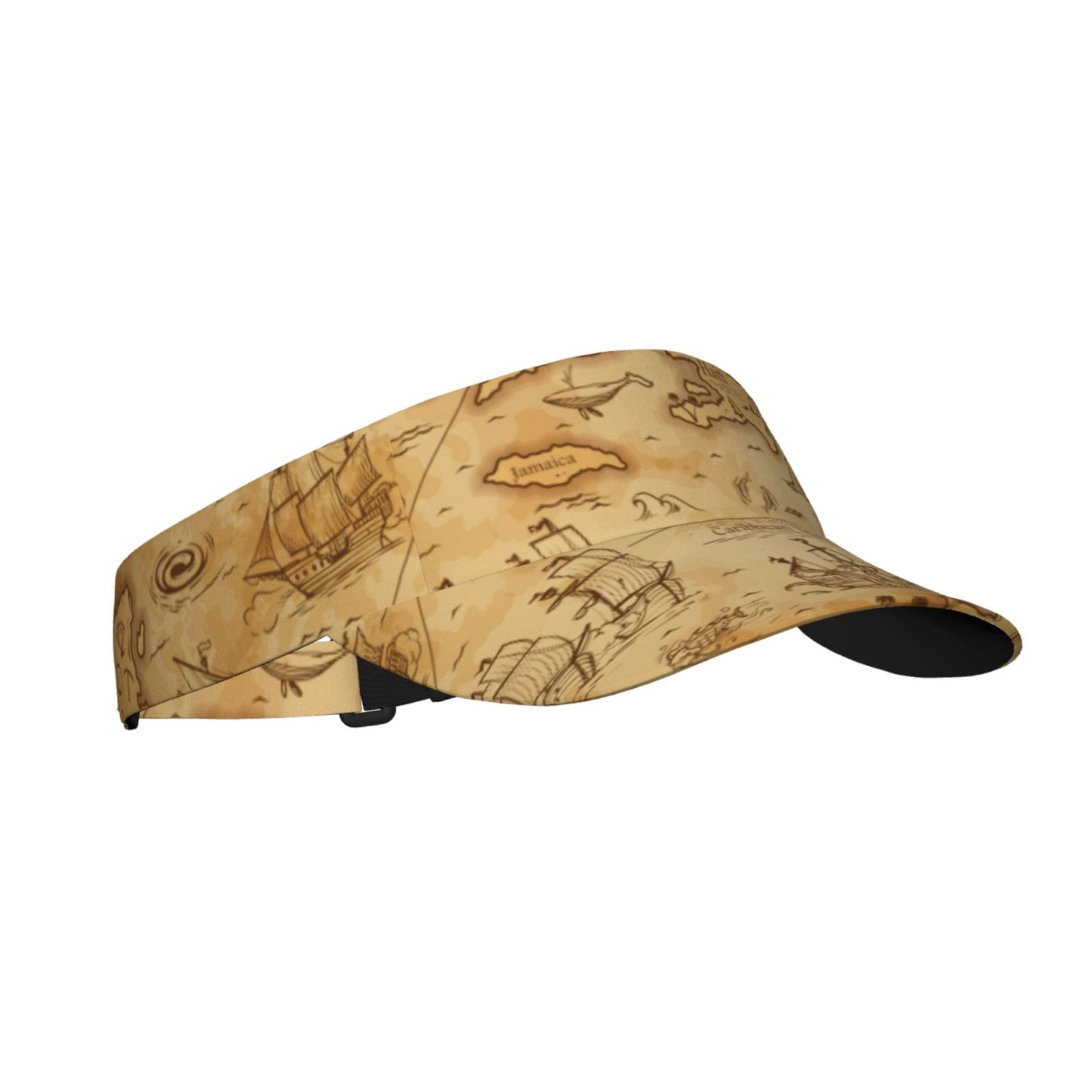 Salouo Old Vintage Map Of Sea Pattern Sport Sun Visor Hats,1-Piece of ...