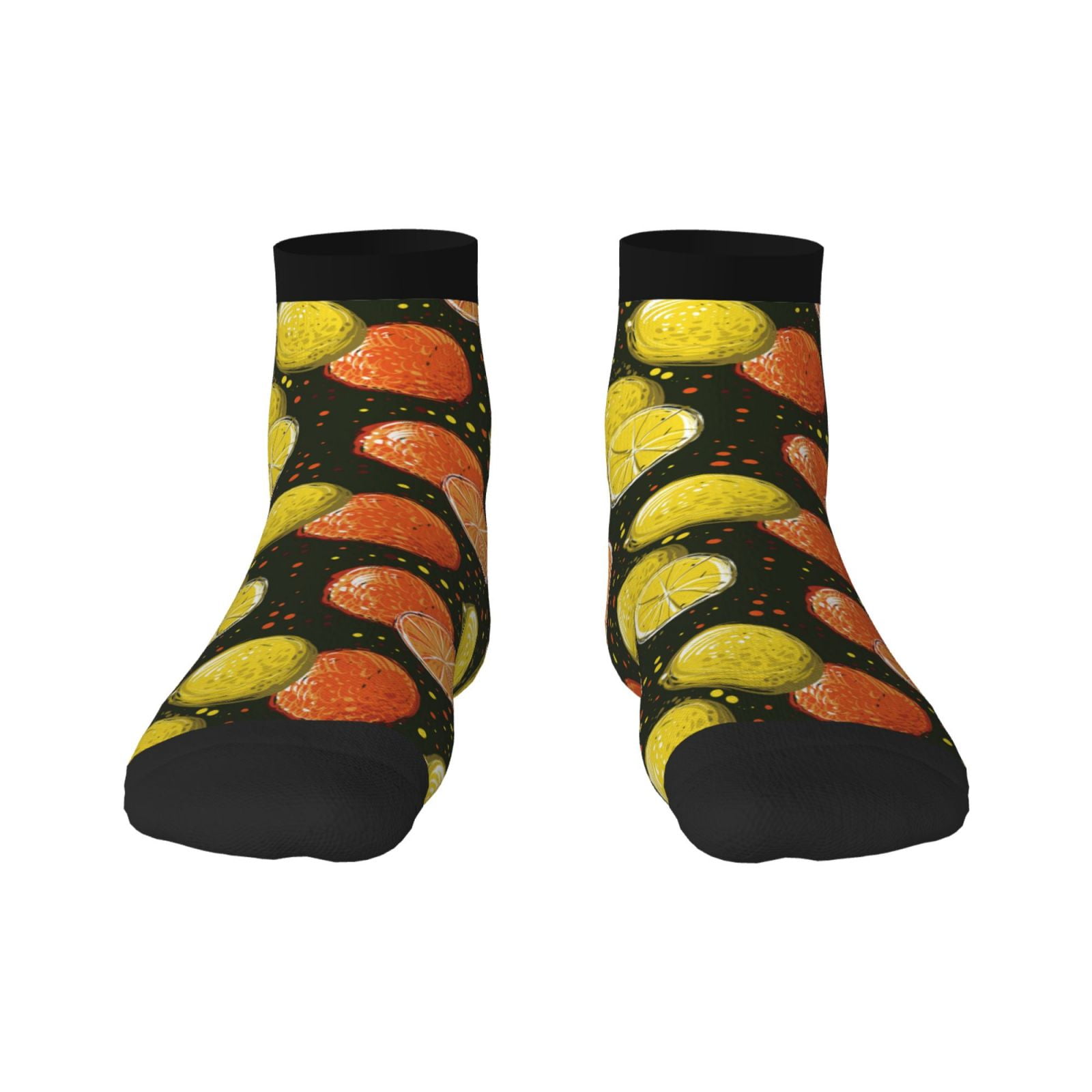 Salouo Orange Lemon Pattern Unisex Middle Tube Socks,Middle-Finger Knee ...