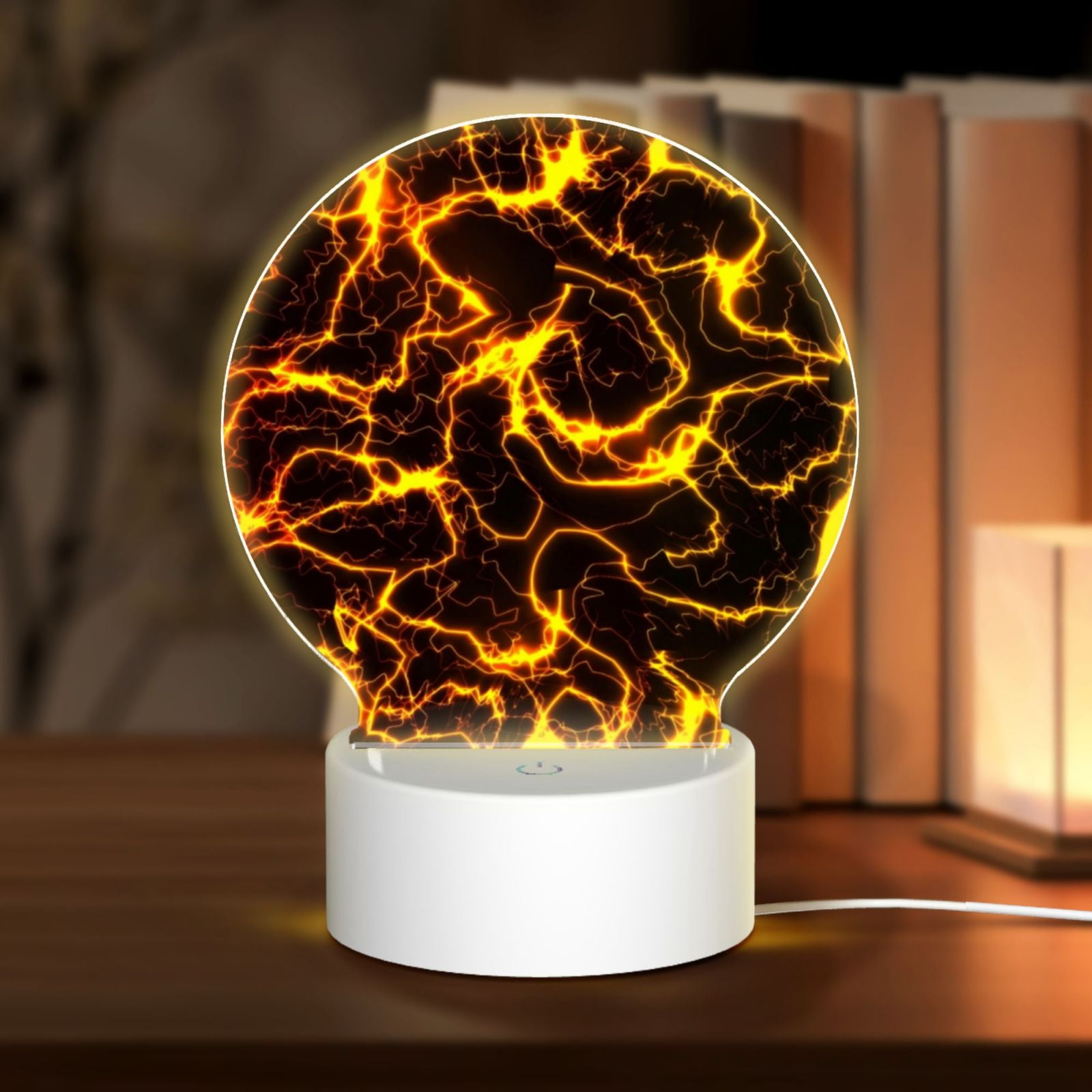 Salouo Orange Lightning for Round Acrylic Night Light - Acrylic Sheets ...