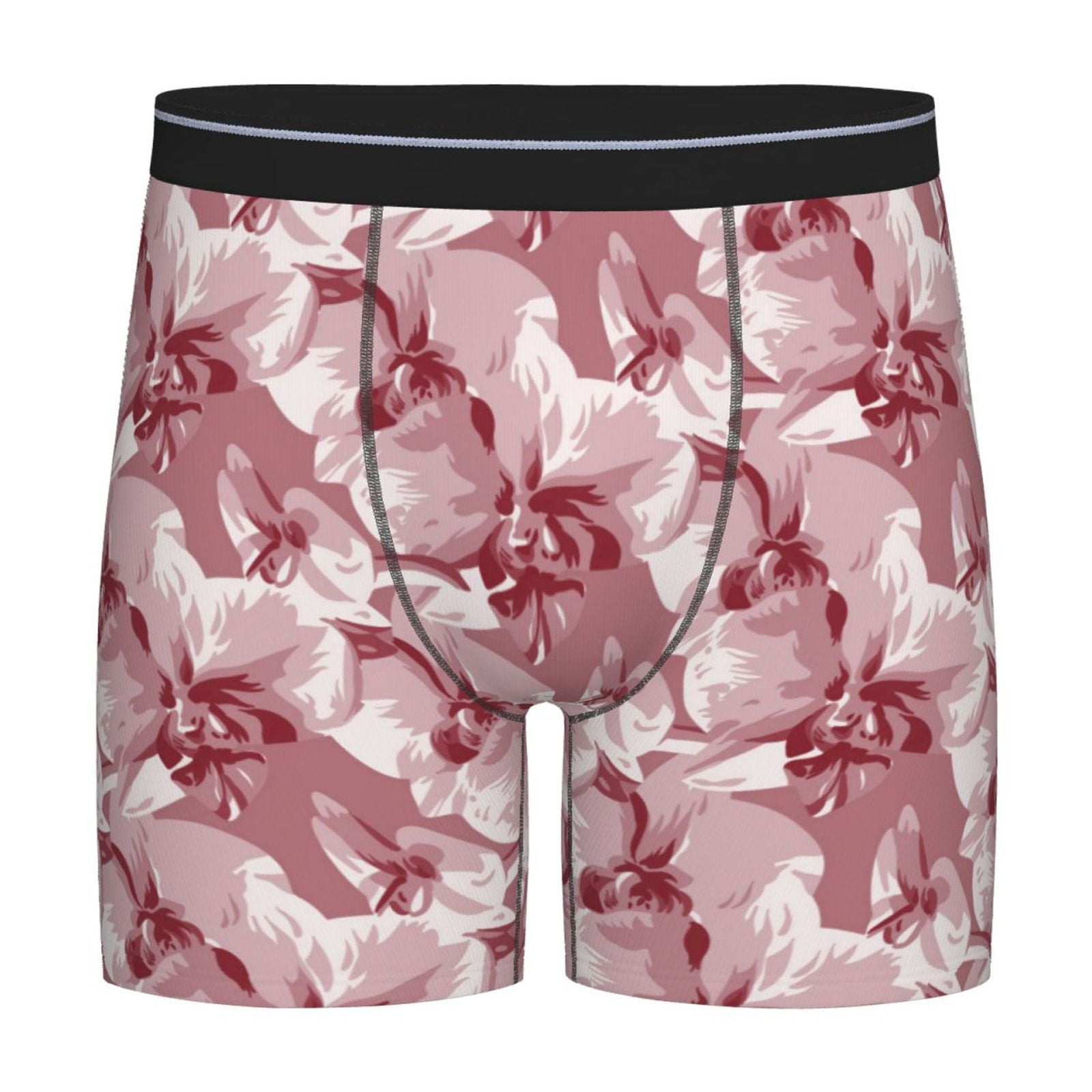 Salouo Orchids Flowers Pattern Men's Boxer Briefs, Soft & Breathable ...