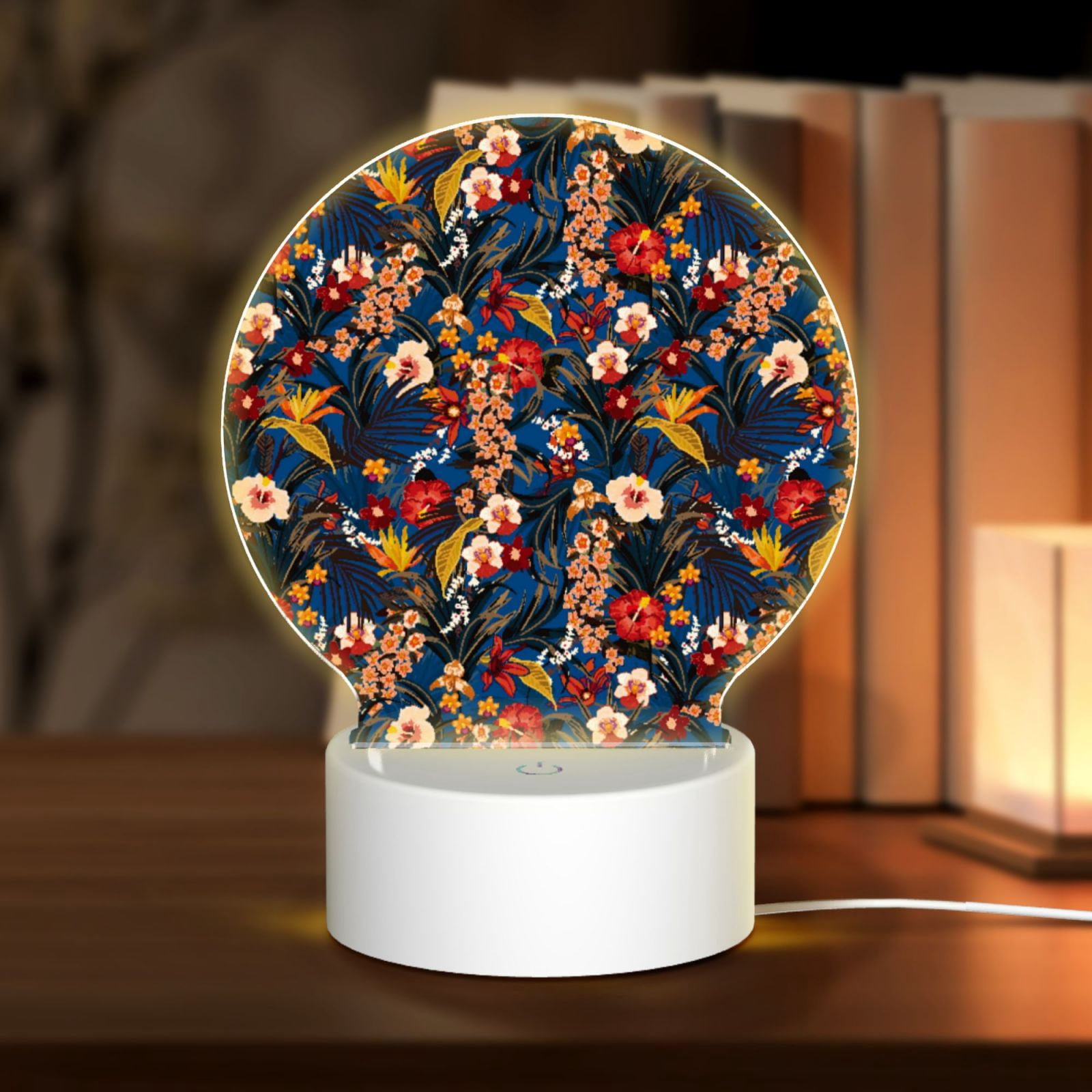 Salouo Orchids Flowers for Round Acrylic Night Light - Acrylic Sheets ...