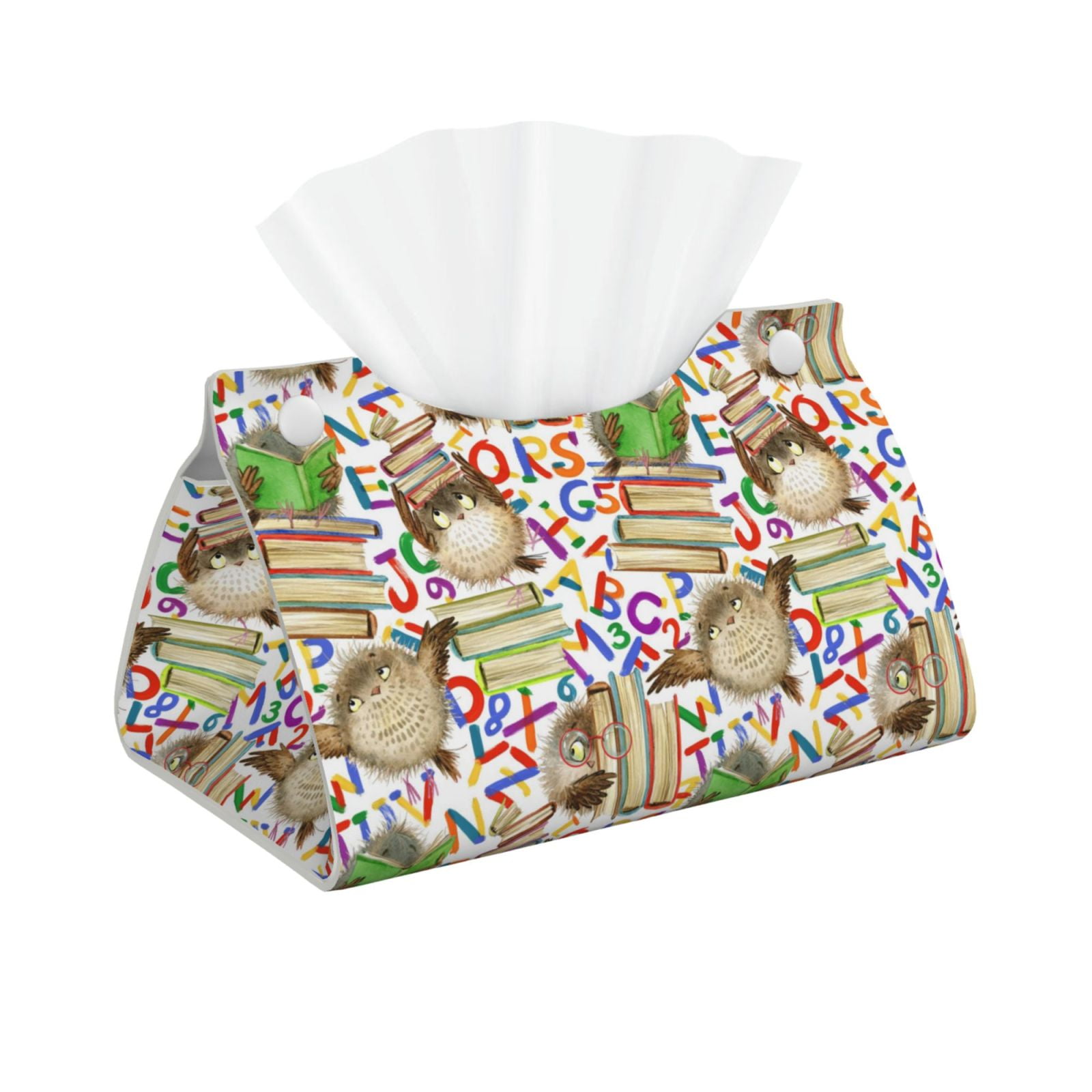 Salouo Owl Back To School Pattern Long Tissue Box Cover Rectangular ...