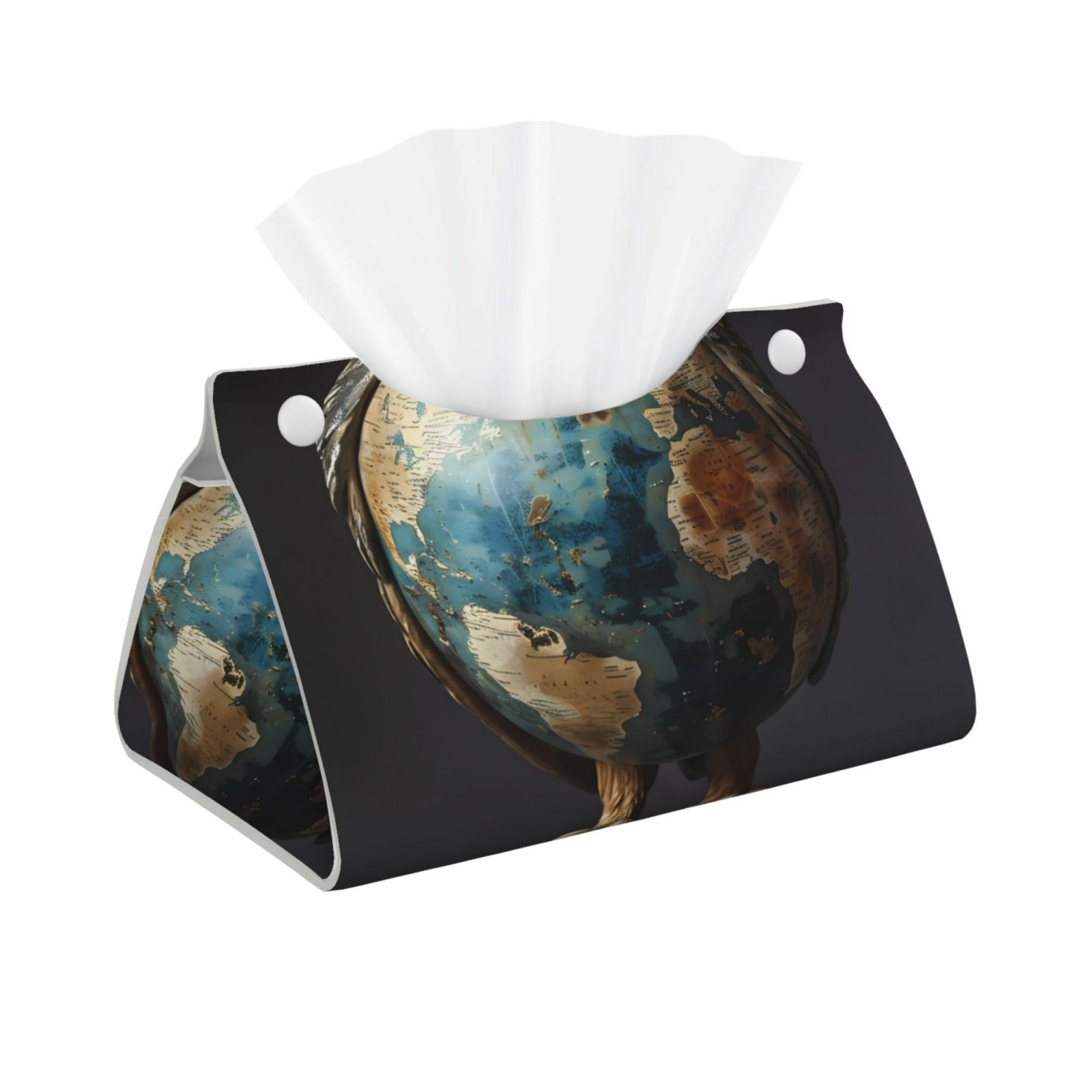 Salouo Owl Globe Sculpture Pattern Long Tissue Box Cover Rectangular ...
