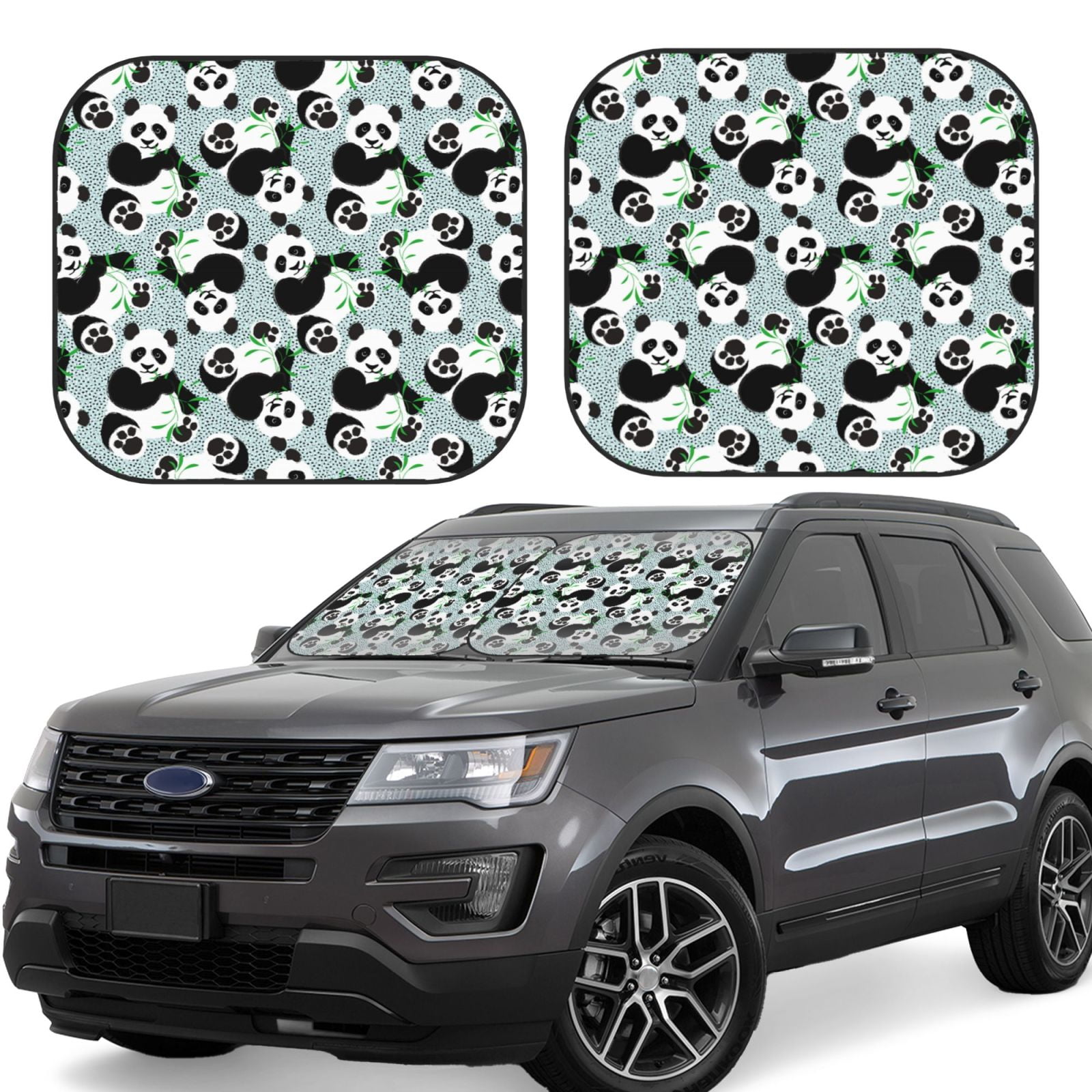 Salouo Panda And Eucalyptus Pattern Car Windshield Sun Shade Foldable ...