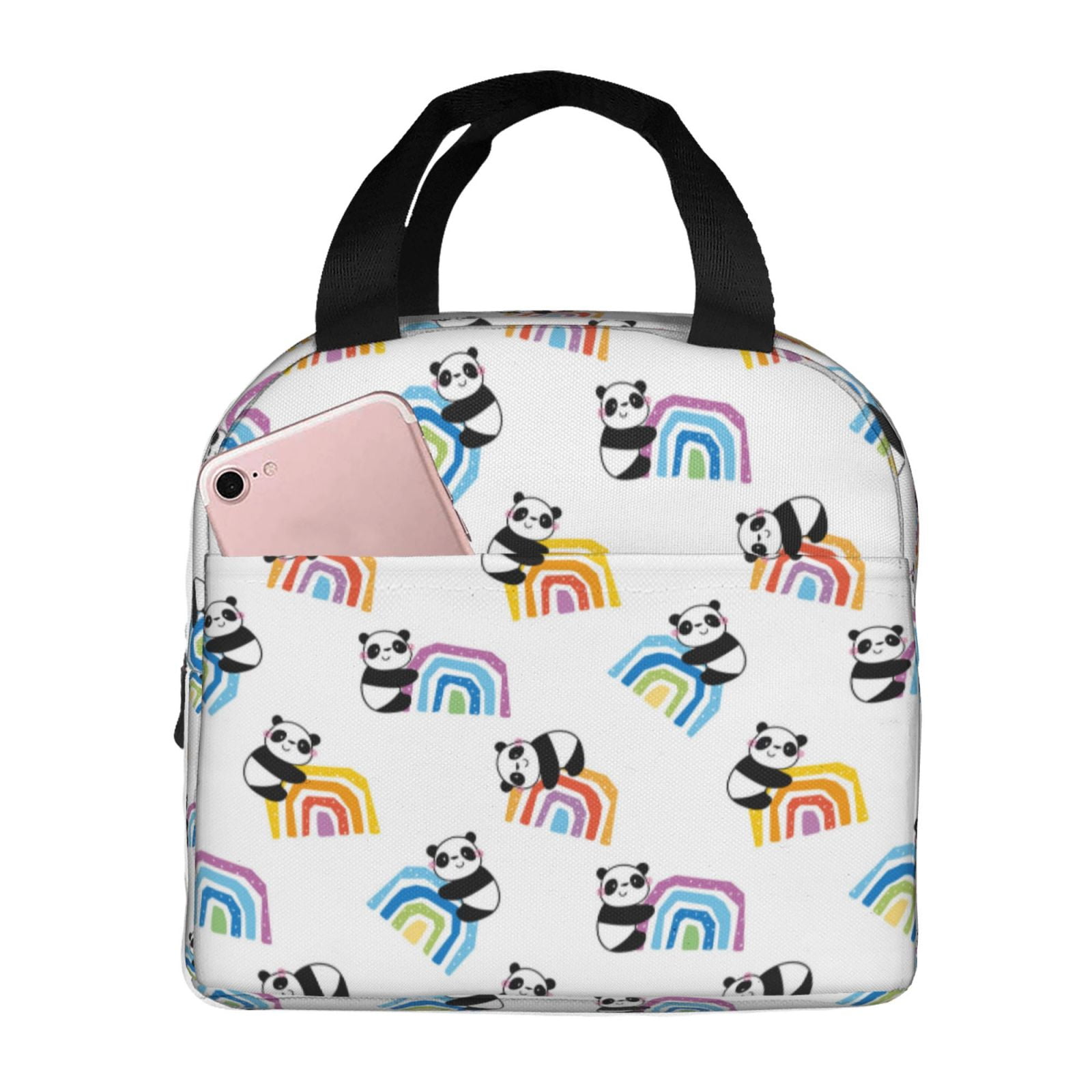 Salouo Panda And Rainbow for Unisex Lunch Bag Leakproof Lunch Tote ...