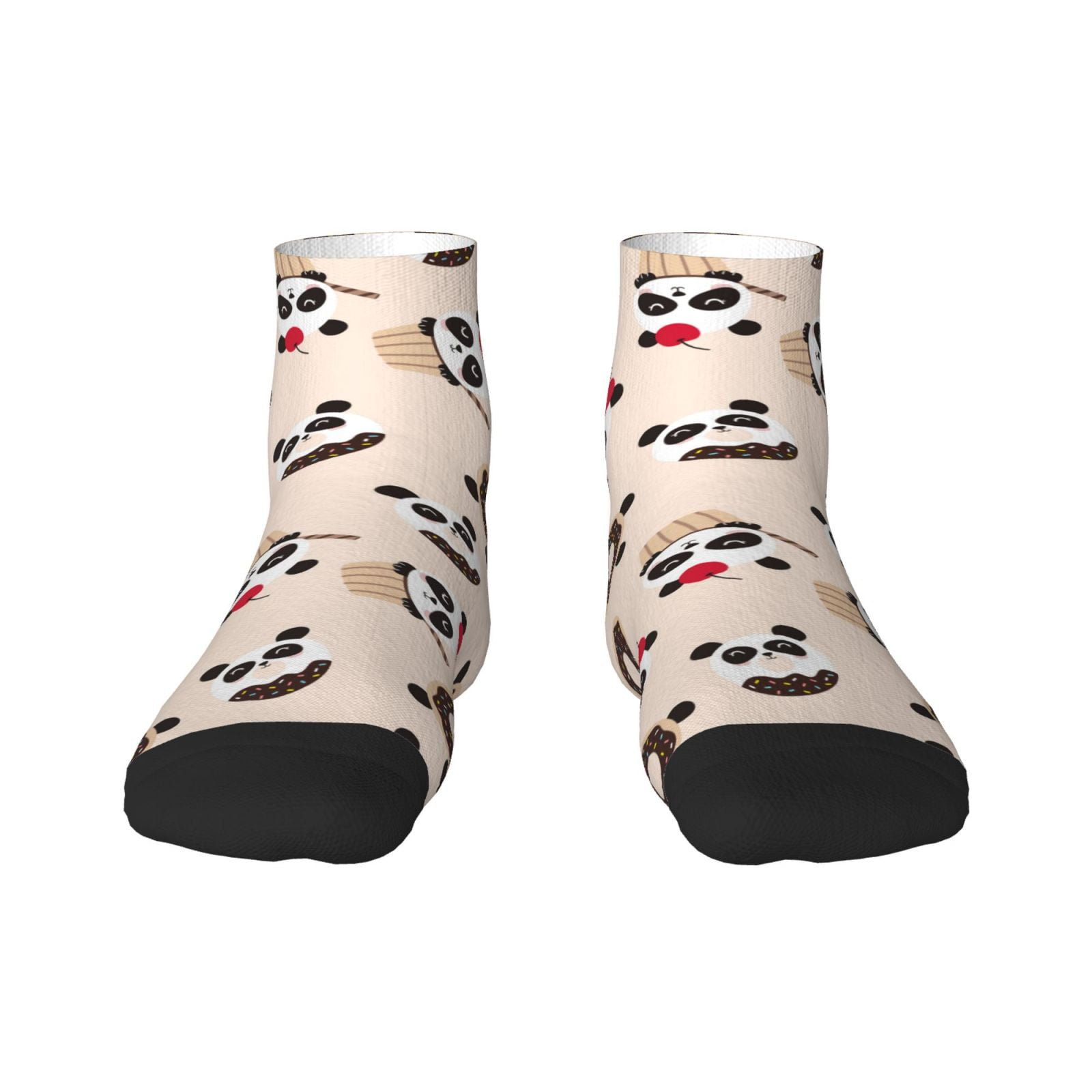 Salouo Panda Ice Creams Donuts Pattern Unisex Middle Tube Socks,Middle ...